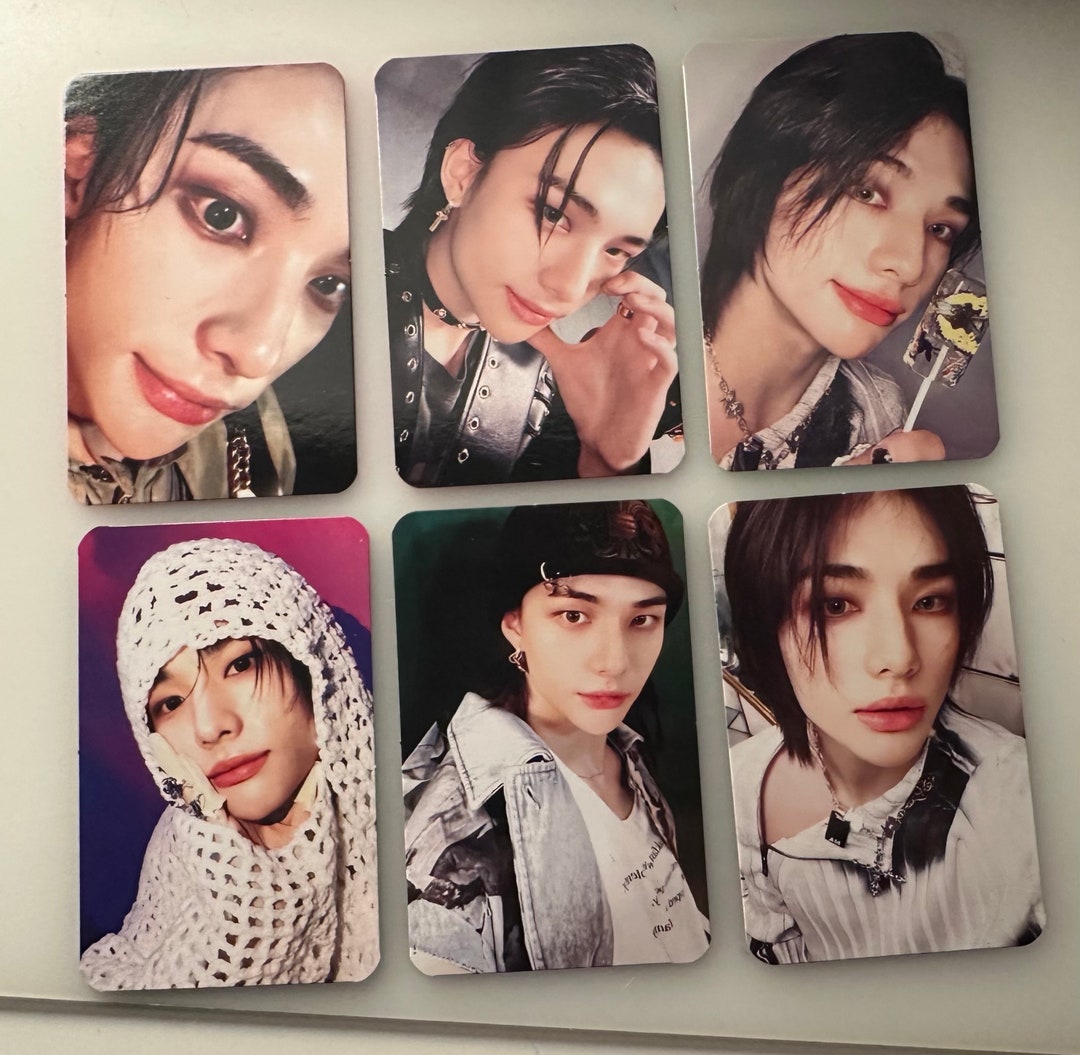 K Pop Stray Kids Hyunjin 樂 Rock Star Photocard PC/ Double Sided Hand ...