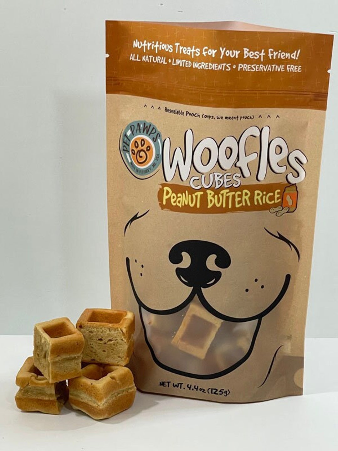 Dog Treats Peanut Butter Rice Woofles - Etsy