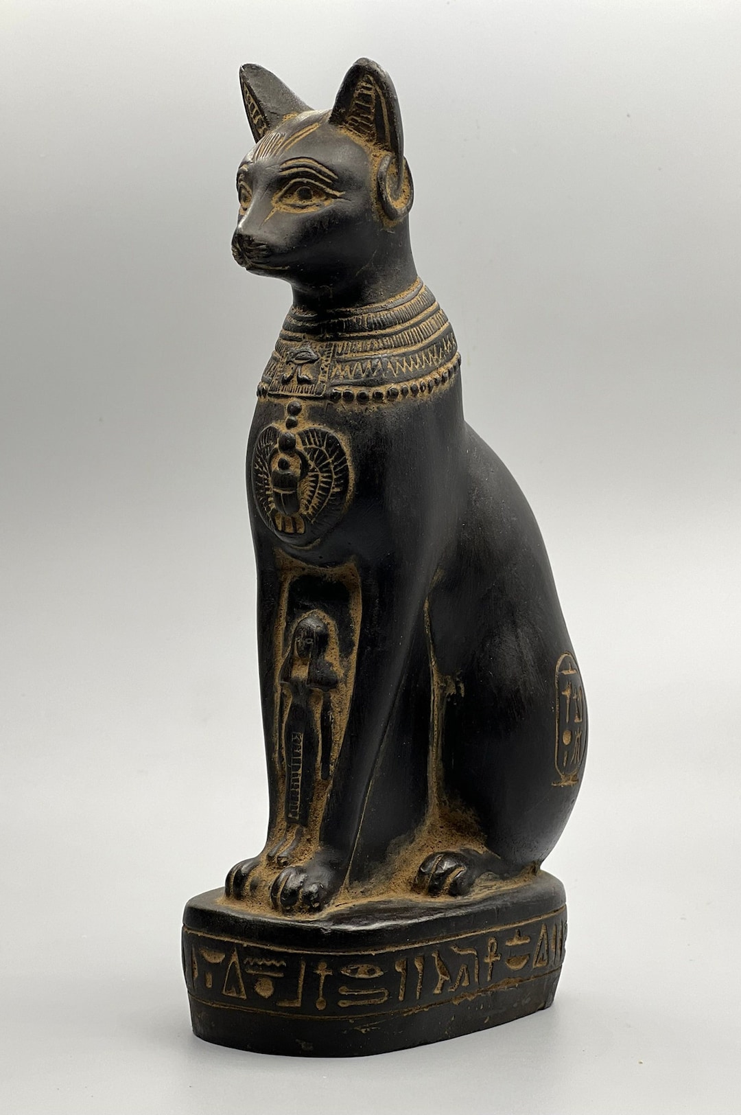 Egyptian Cat Bastet Statue Antique Egypt Goddess Handmade Black Stone ...