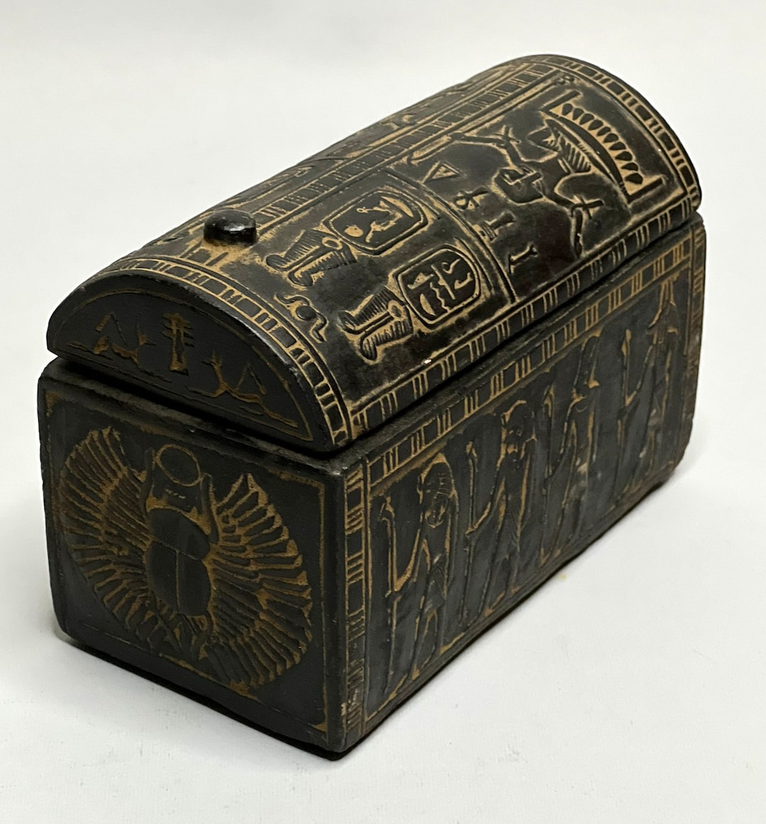 Egyptian Pharaonic Jewelry Box Handmade Black Stone Statue Antiques ...