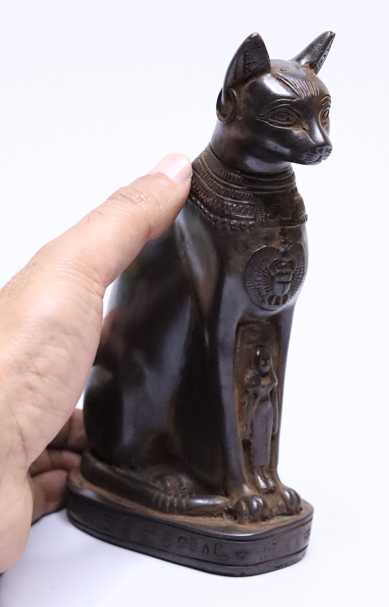 Egyptian Black Cat Bastet Goddess Pharaonic Statue Antique - Etsy