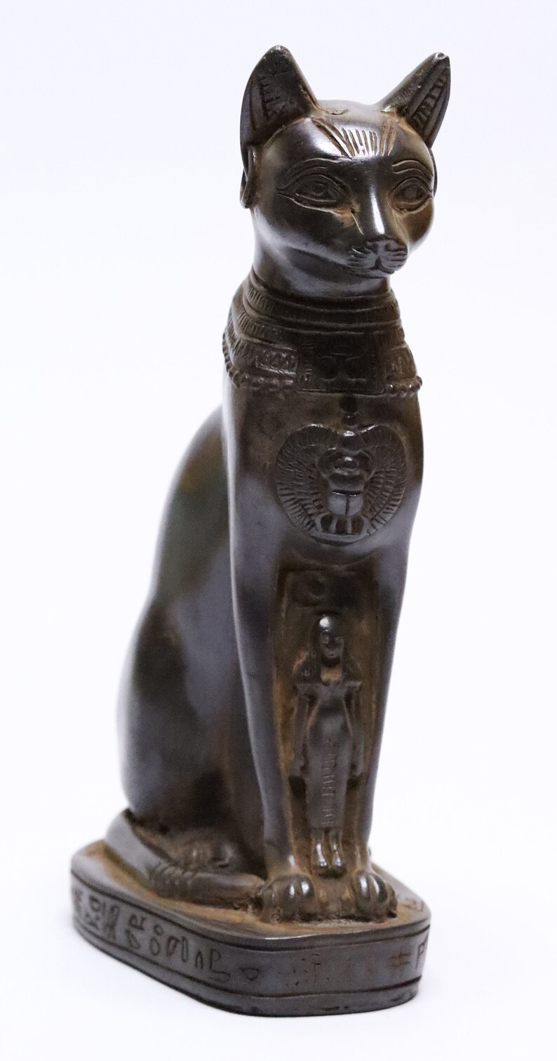 Egyptian Black Cat Bastet Goddess Pharaonic Statue Antique Ancient ...