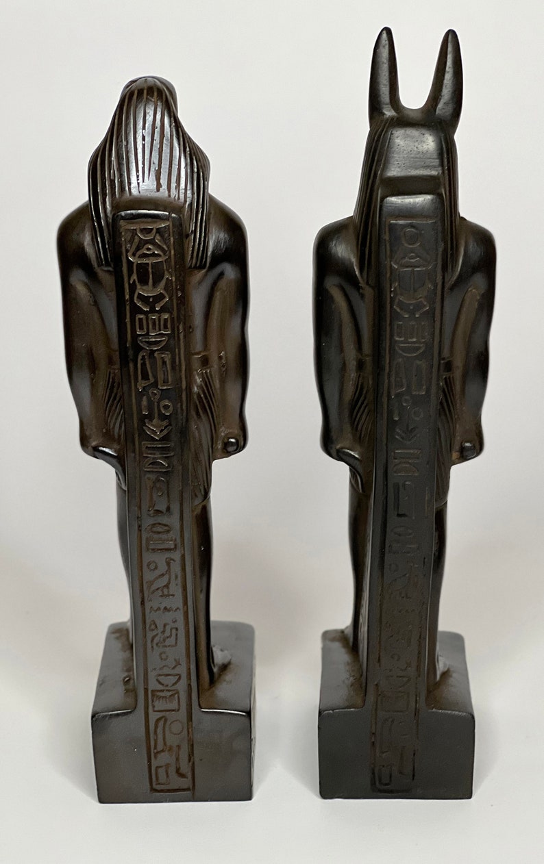 2 Egyptian Statue Anubis and Thoth Antique Ancient Egypt Gods - Etsy