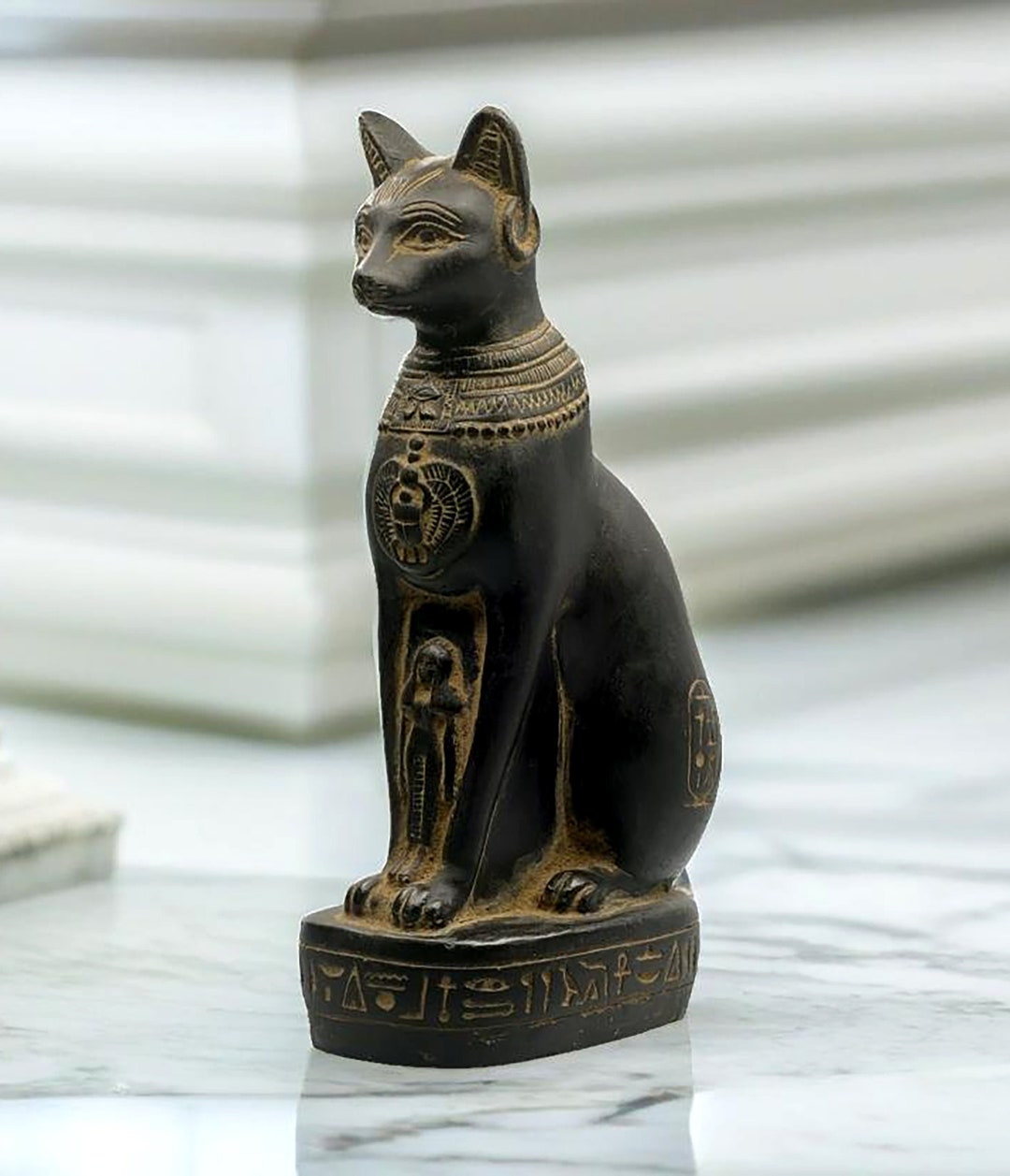 Egyptian Bastet Cat - Goddess Statue Antique Egypt Pharaonic Handmade ...