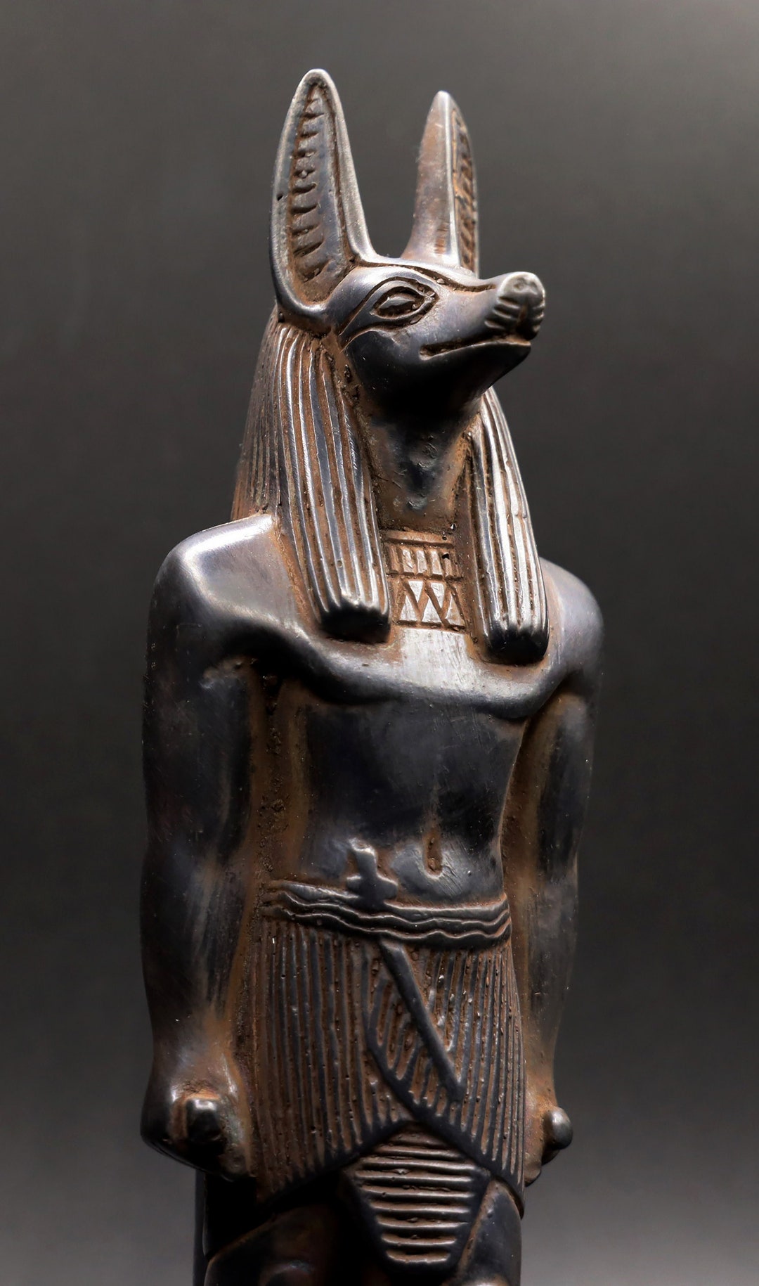EGYPTIAN ANUBIS STATUE God Deity Dog Figure Sculpture Egypt Handmade ...