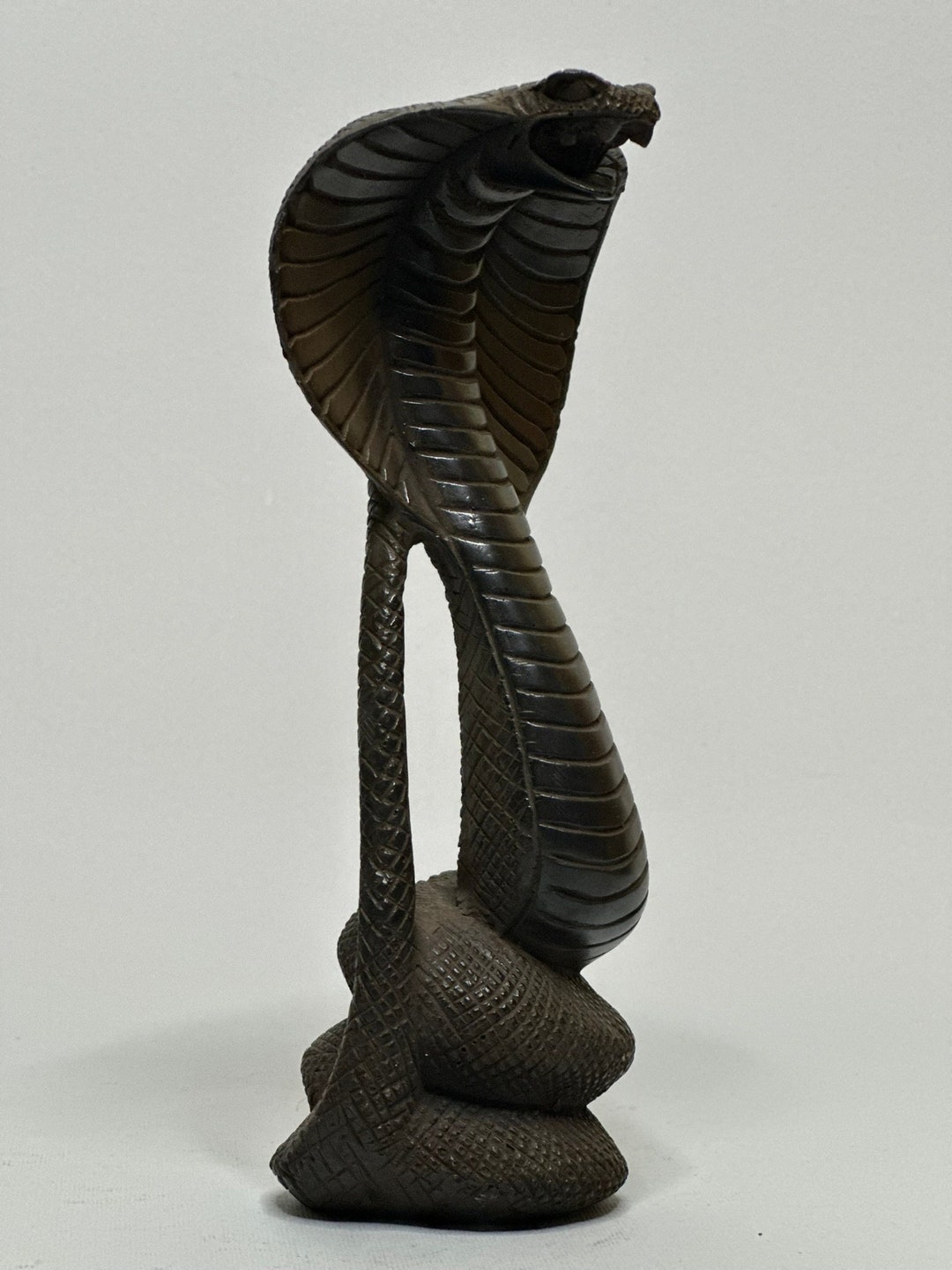 Ancient Egyptian Statue Cobra Snake Sculpture Handmade Black Stone in ...