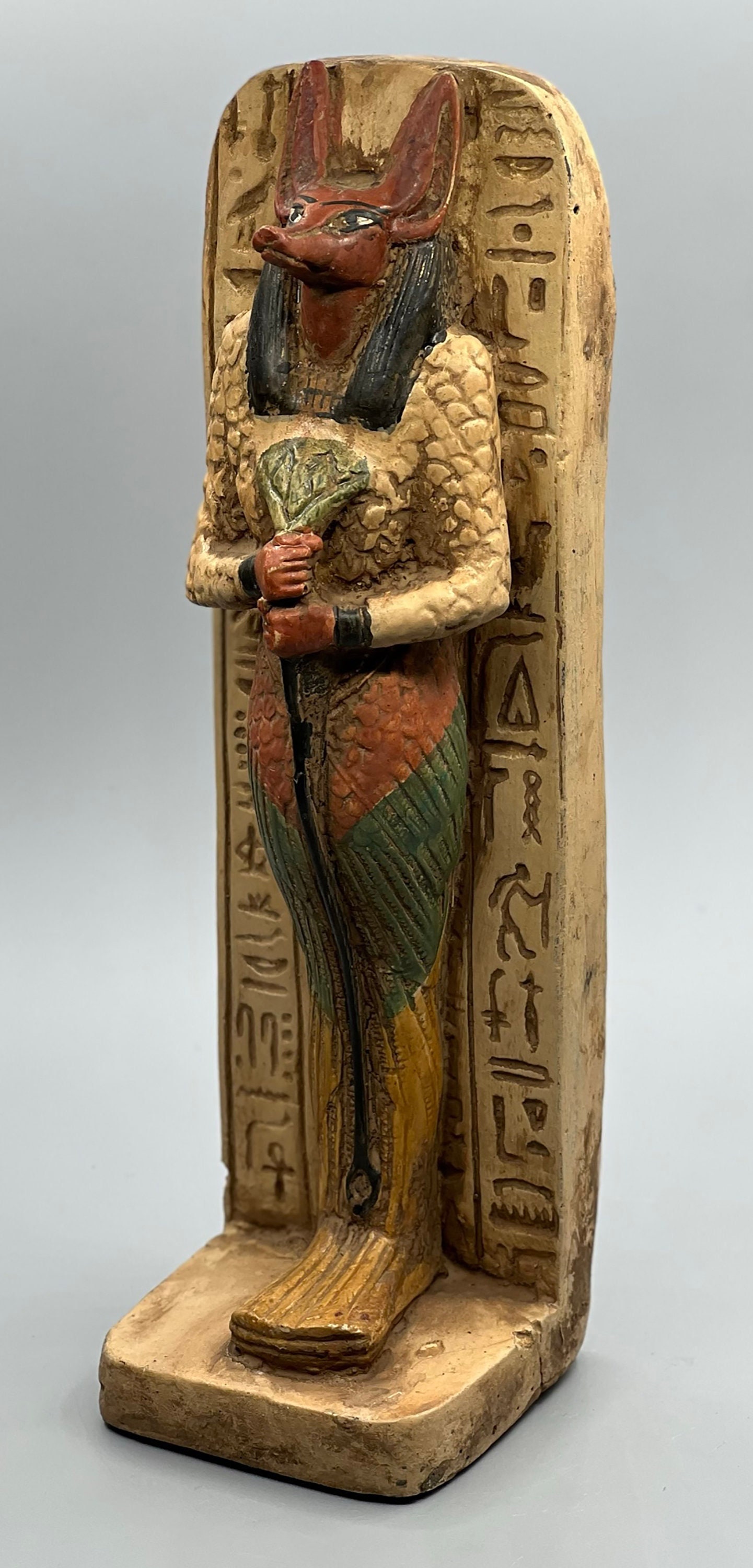Egyptian Anubis Pharaoh Statue Antique Hieroglyphic Goddess - Etsy