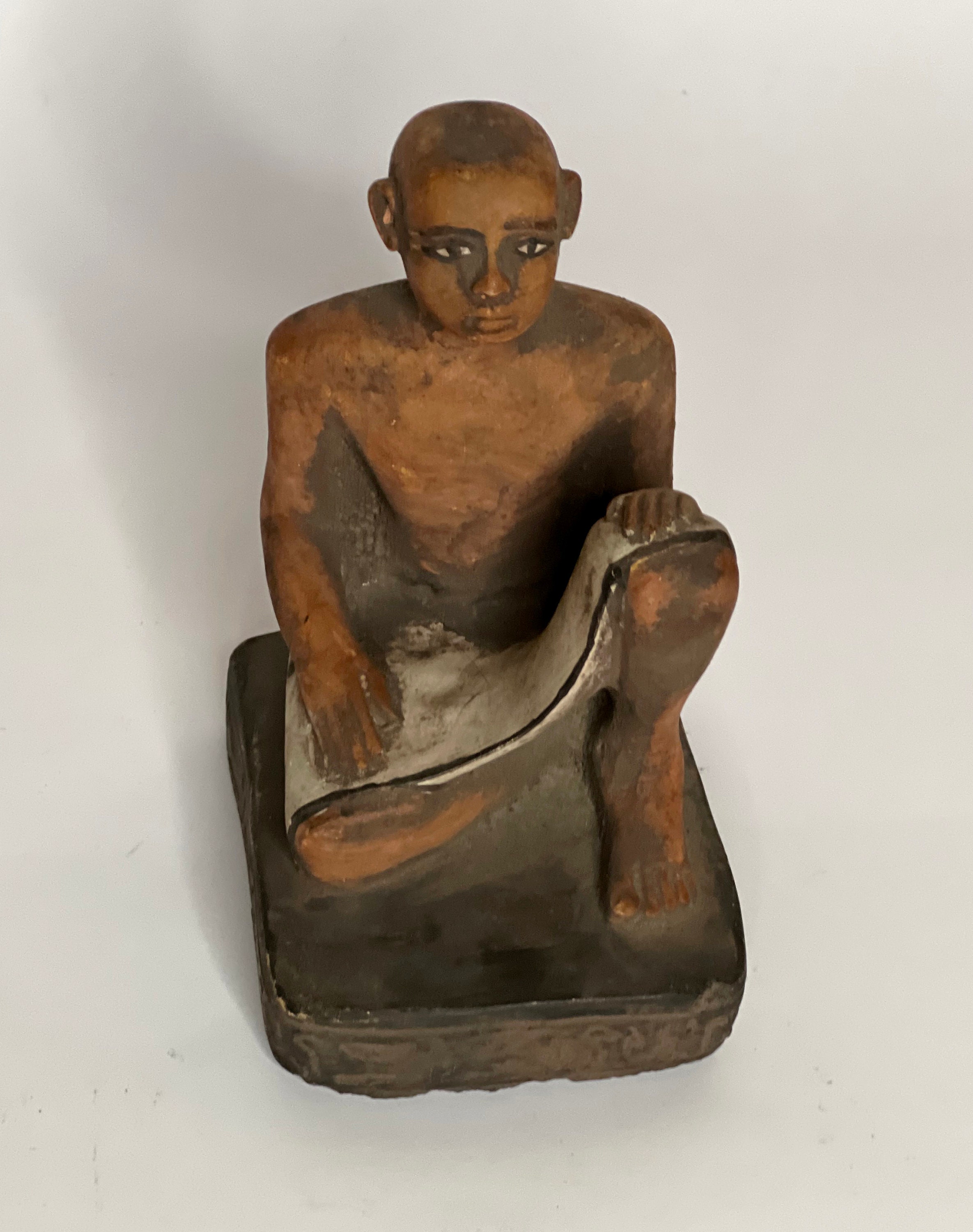 Ancient Egyptian Pharaoh Scribe Sculpture – Handmade Stone Statue ...