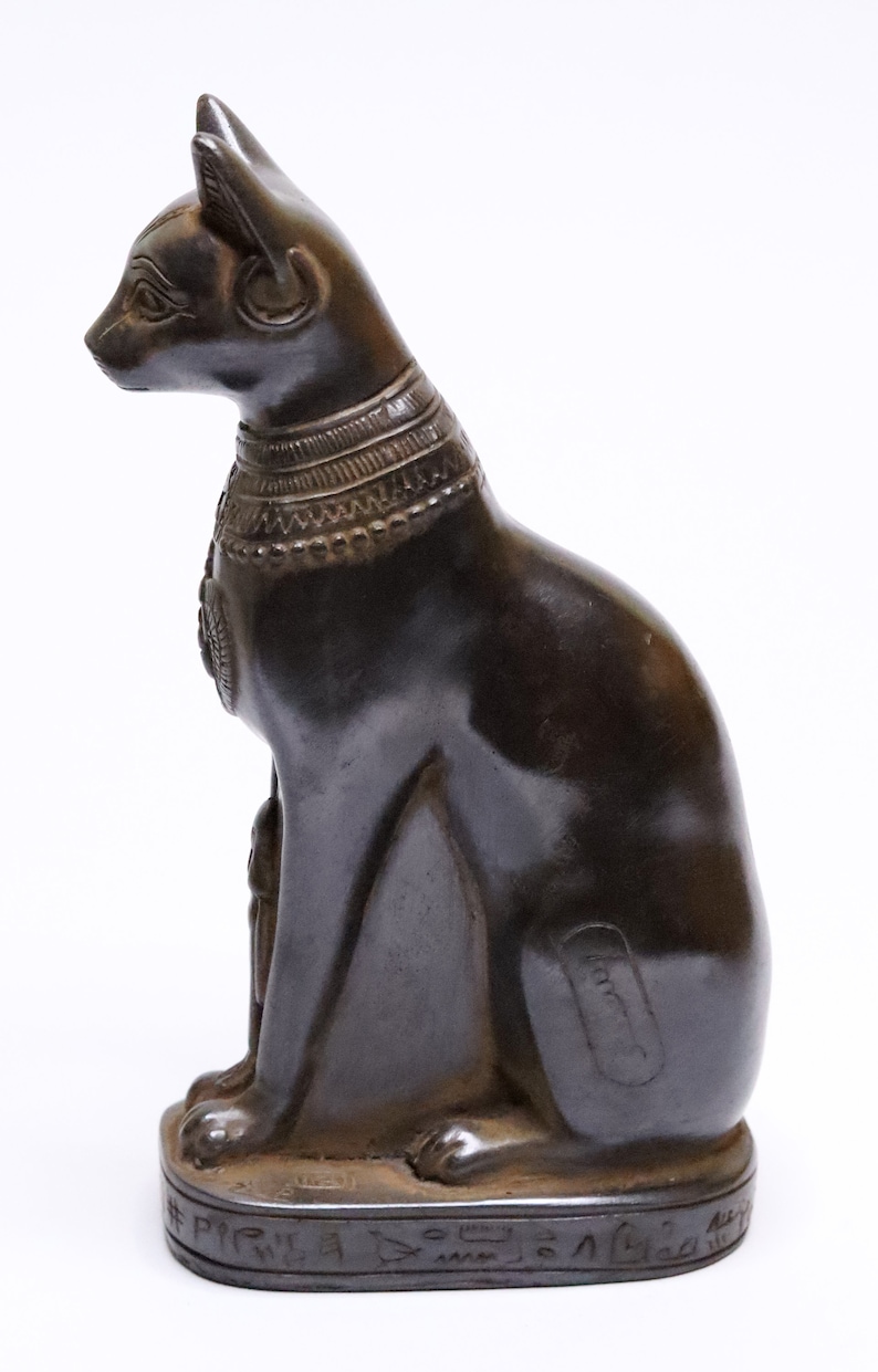 Egyptian Black Cat Bastet Goddess Pharaonic Statue Antique Ancient ...