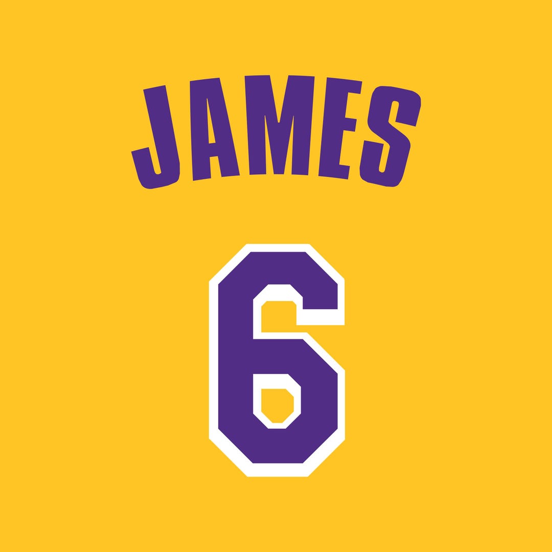 Lebron James Los Angeles Lakers #6 | NBA Jersey Back | Poster | Sports ...