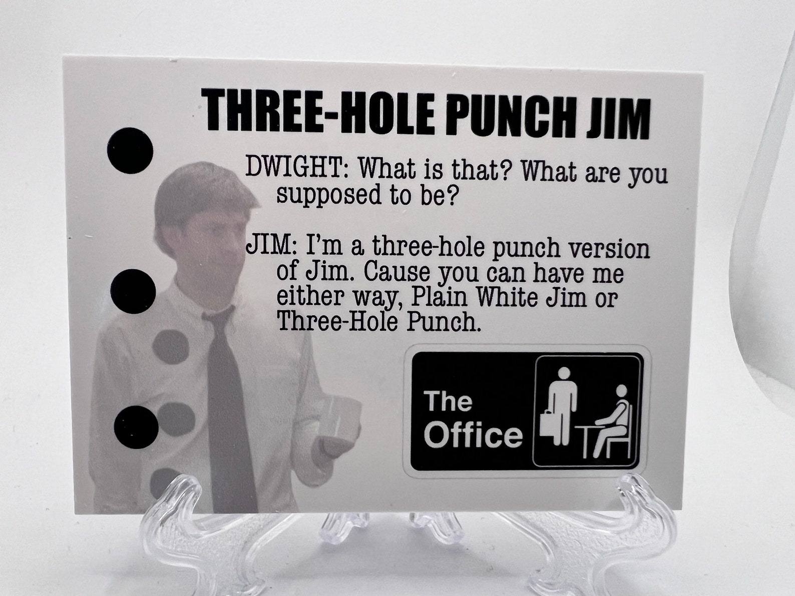 Jim Halpert the Office Dunder Mifflin Custom Patch Card Art Three Hole Punch Jim - Etsy