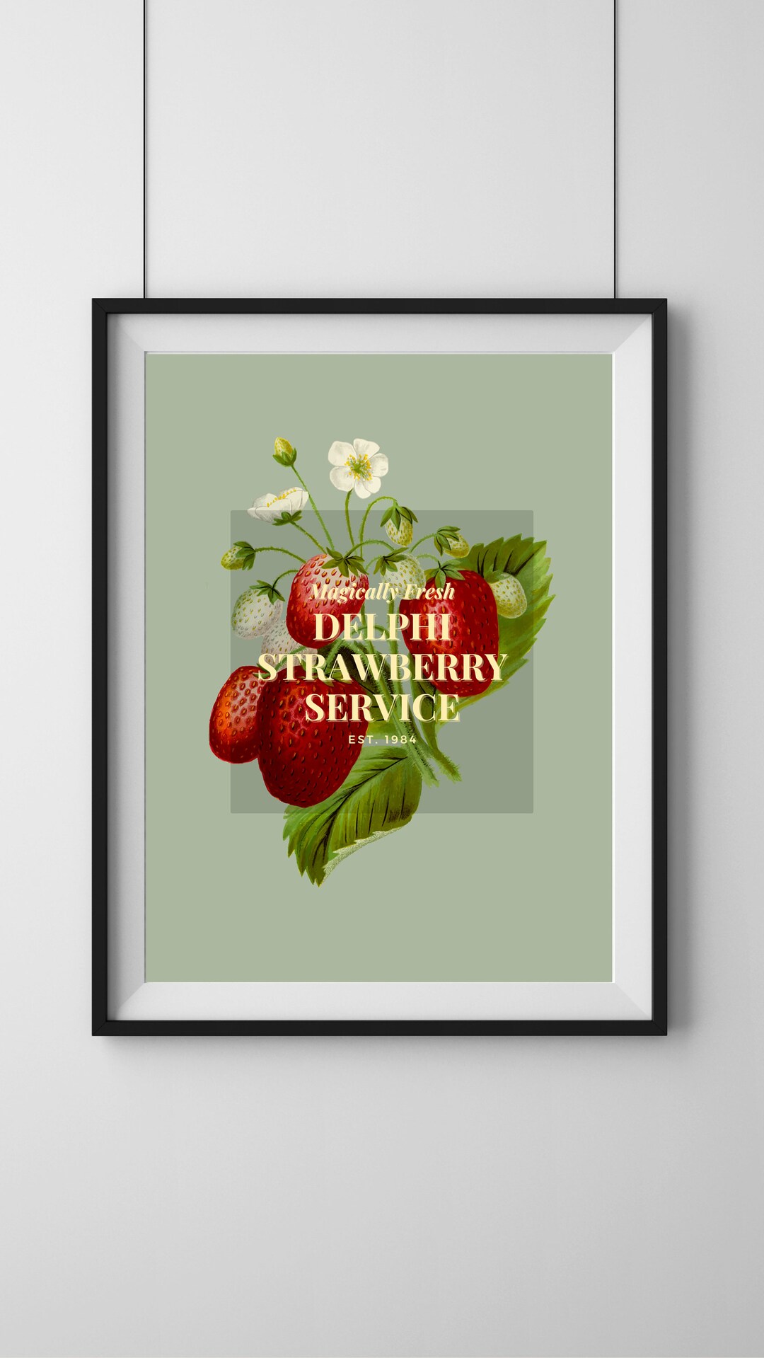 Delphi Strawberry Farms Modern Poster - Etsy