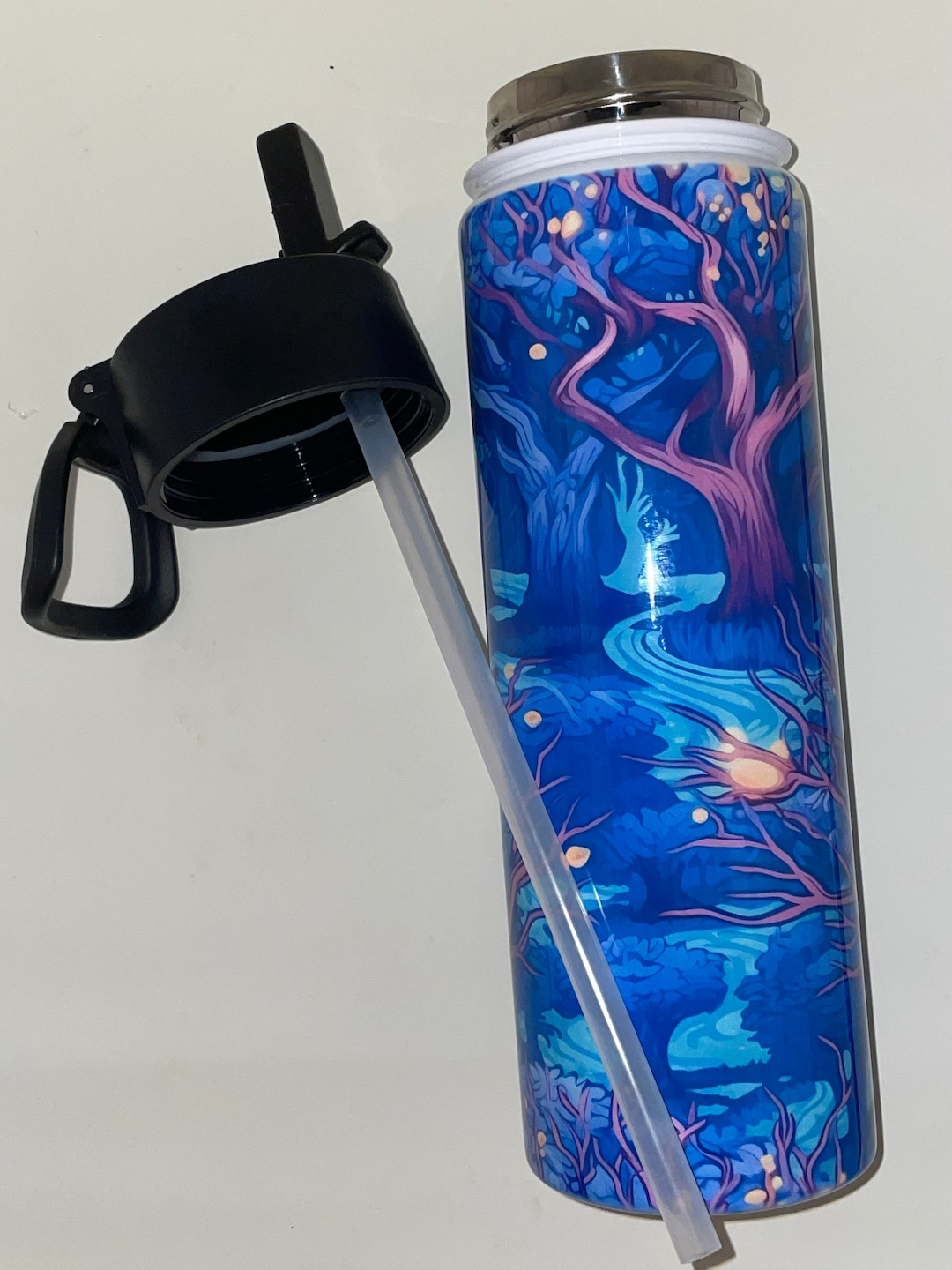 Water Bottles Enchanted Blue Forest 22oz - Etsy
