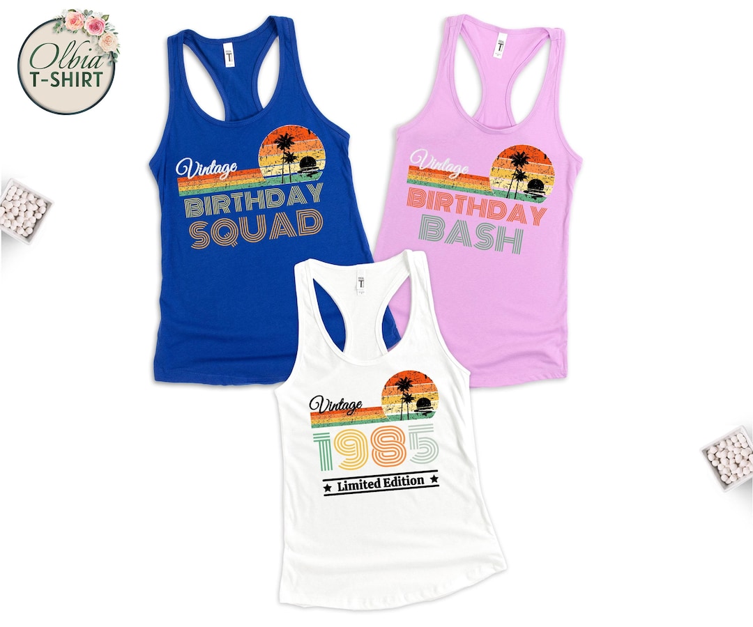 Vintage 1985 Birthday Squad Tank Top, Matching Group Tanks - Etsy