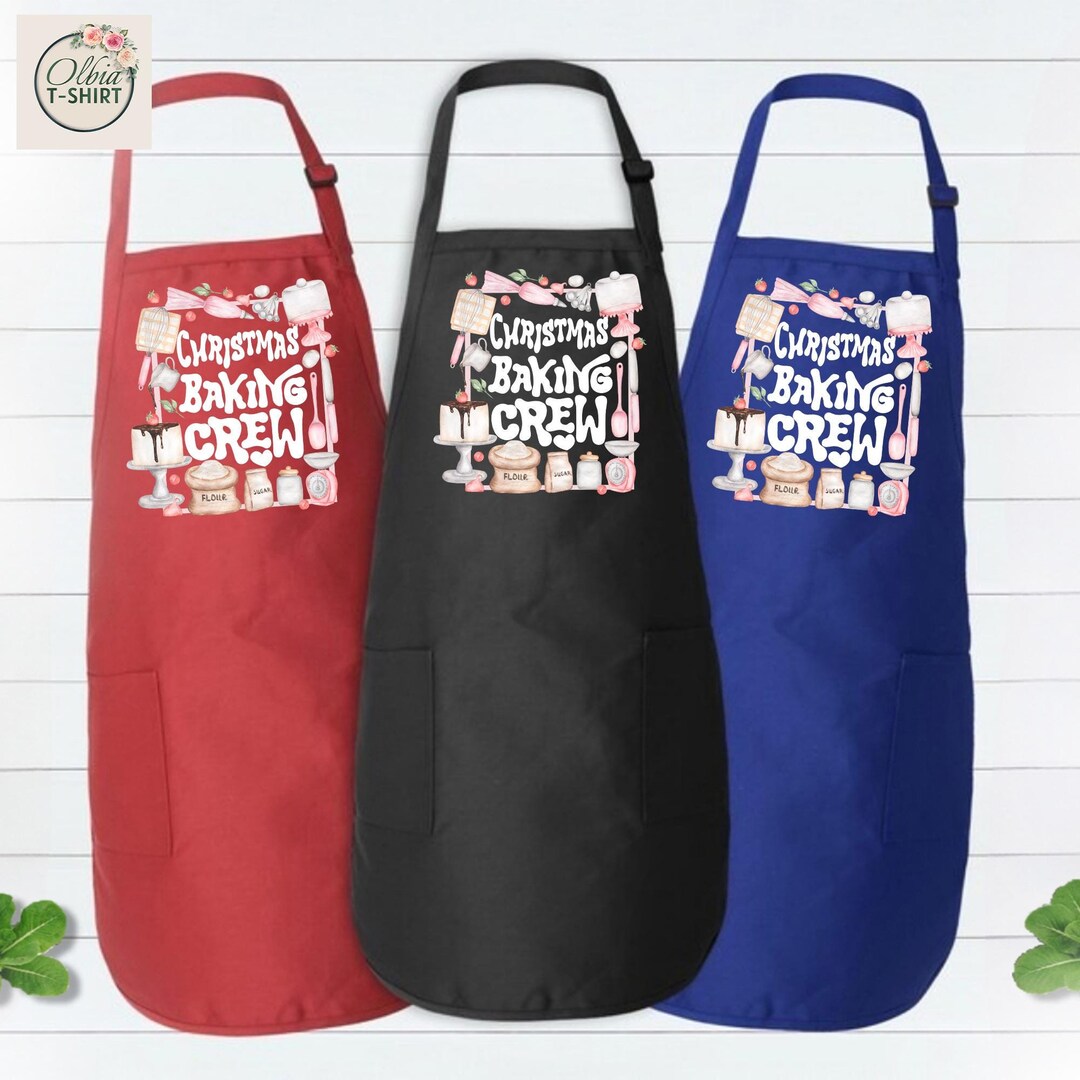 Matching Christmas Baking Crew Apron, Cookie Baking Family Apron ...