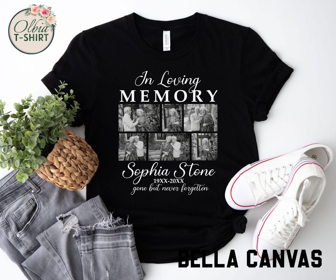 Custom Memorial Photo Shirt, Personalized Remembrance Tee, in Loving ...