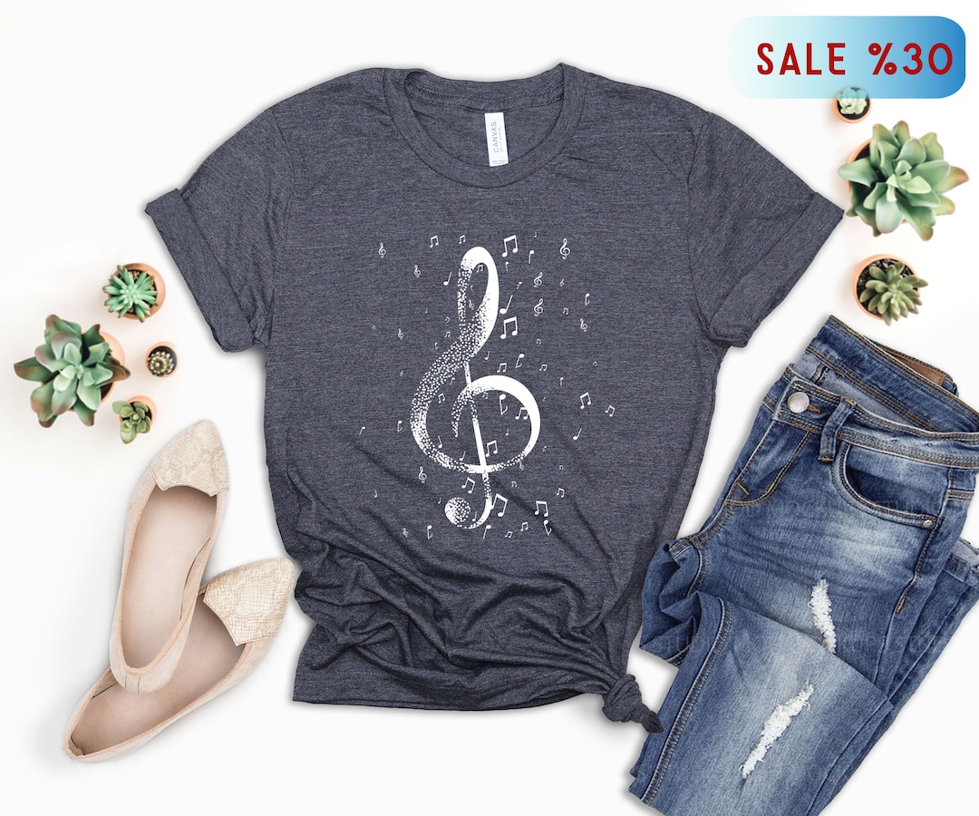 Music Note T-shirt, Music Lover Shirt, Treble Clef Tee, Music Teacher ...