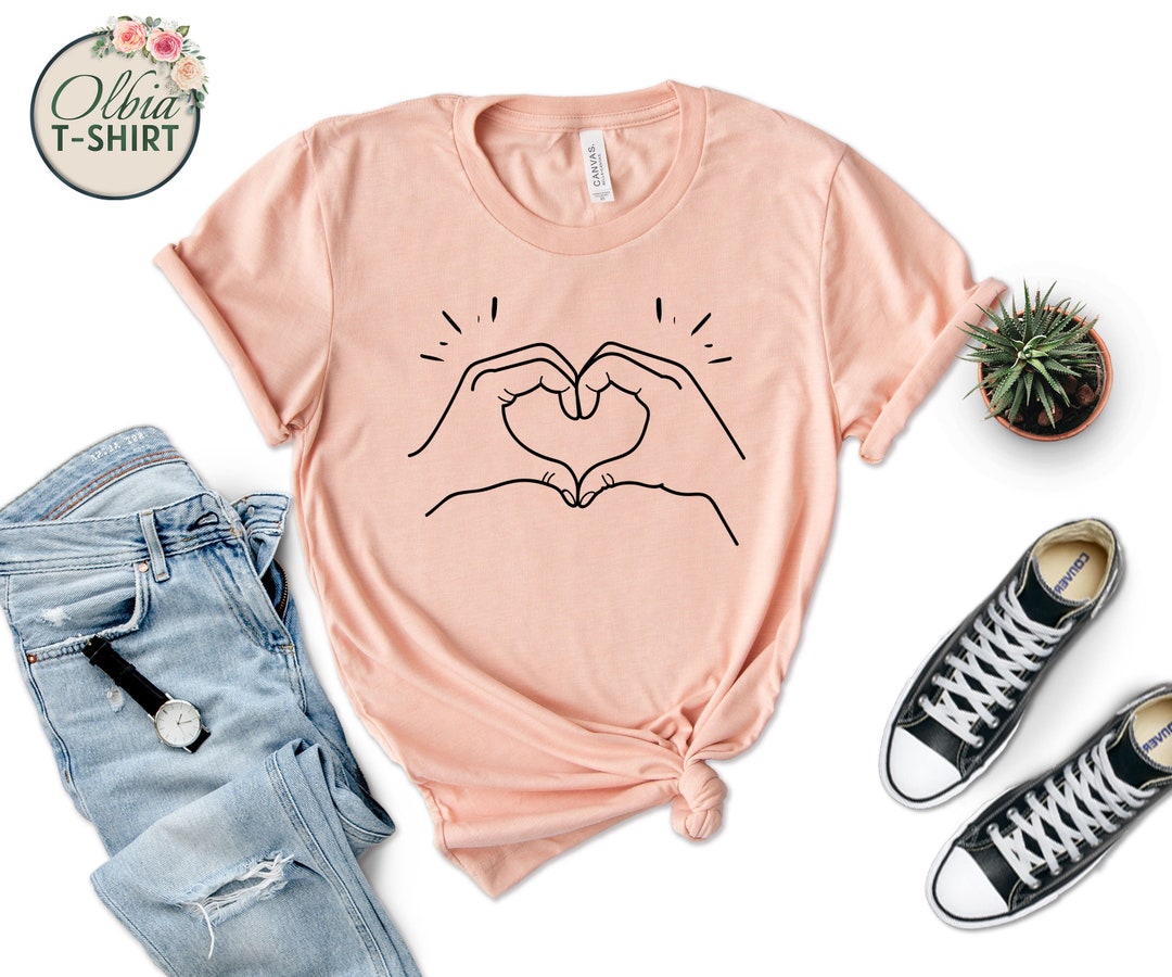 Heart Hands Shirt, Heart Shirt, Love You Shirt, Valentine's Day Love ...