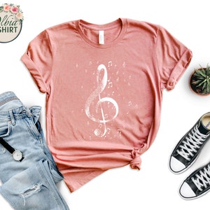 Music Note T-shirt, Music Lover Shirt, Treble Clef Tee, Music Teacher ...