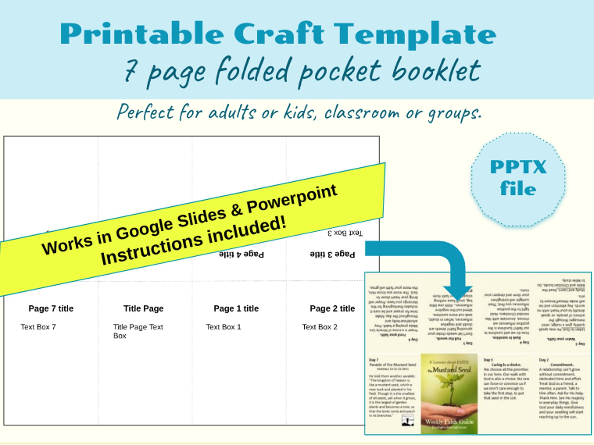 Printable Craft Template for Pocket Booklet - Kids or Adults - Digital ...