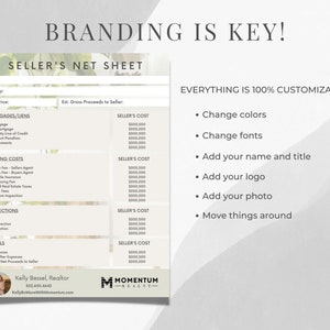 Sellers Net Estimate Sheet | Real Estate Sellers Net Estimate | Net ...