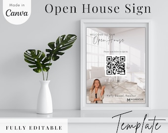 Modern Open House Sign in Sheet W/ QR Code, Realtor Open House, Real ...