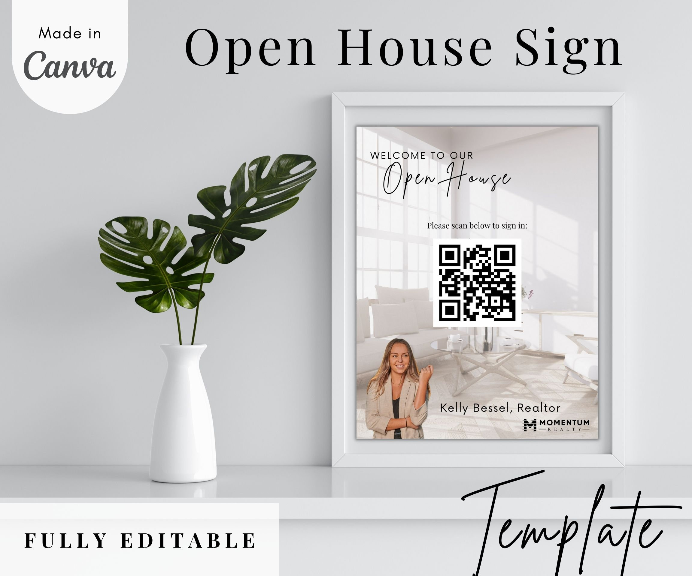 Open House Sign | QR Code | Real Estate - Etsy