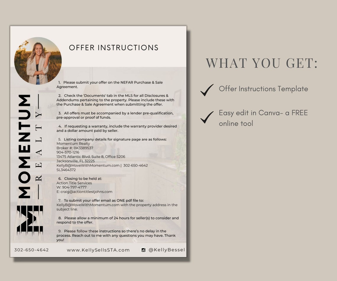 Angebot Anleitung Vorlage Makler Vorlage Canva Template - Etsy.de