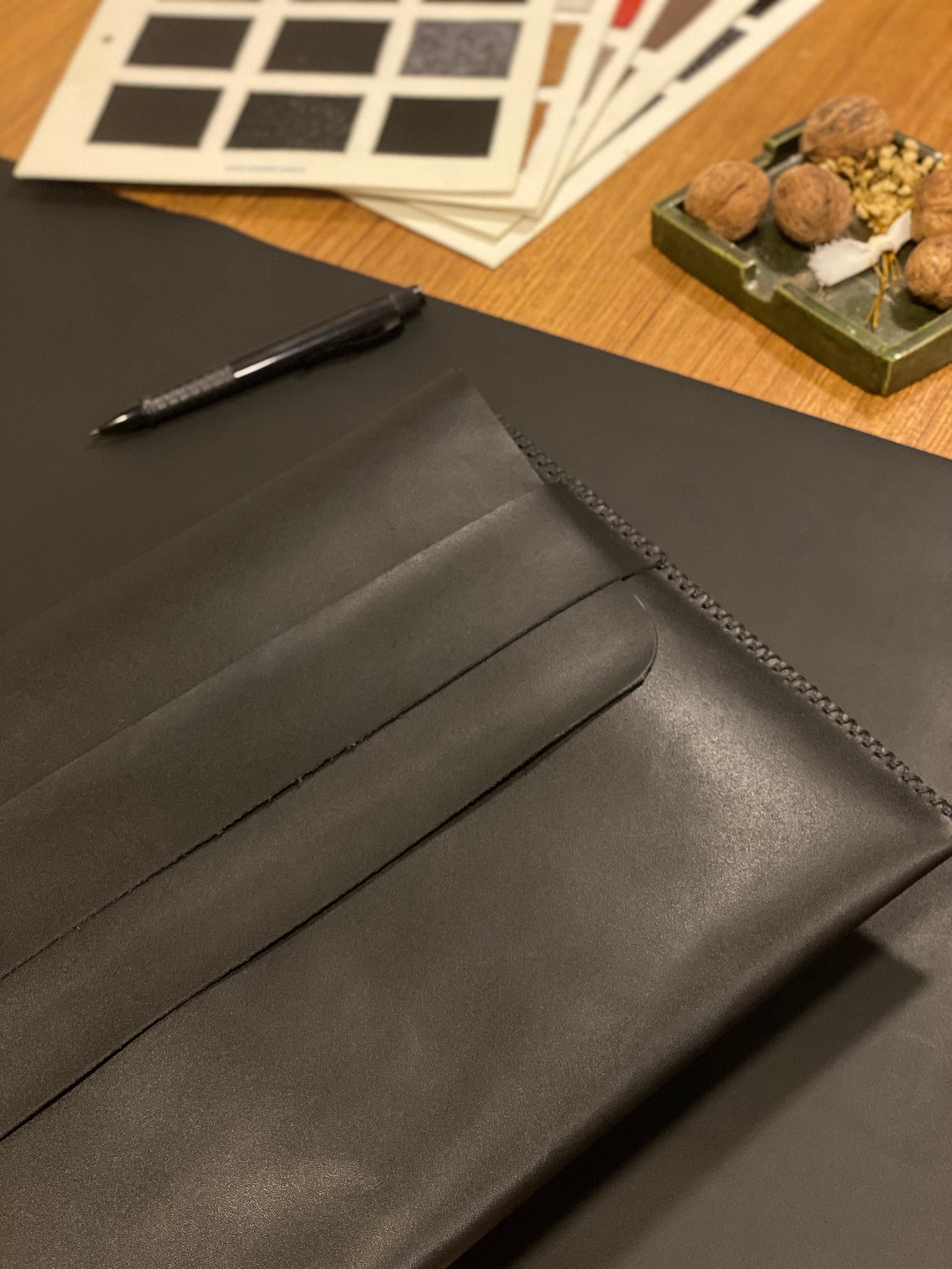 Cross Stiched Personalized Black Leather Laptop Case, Leather Gifts ...