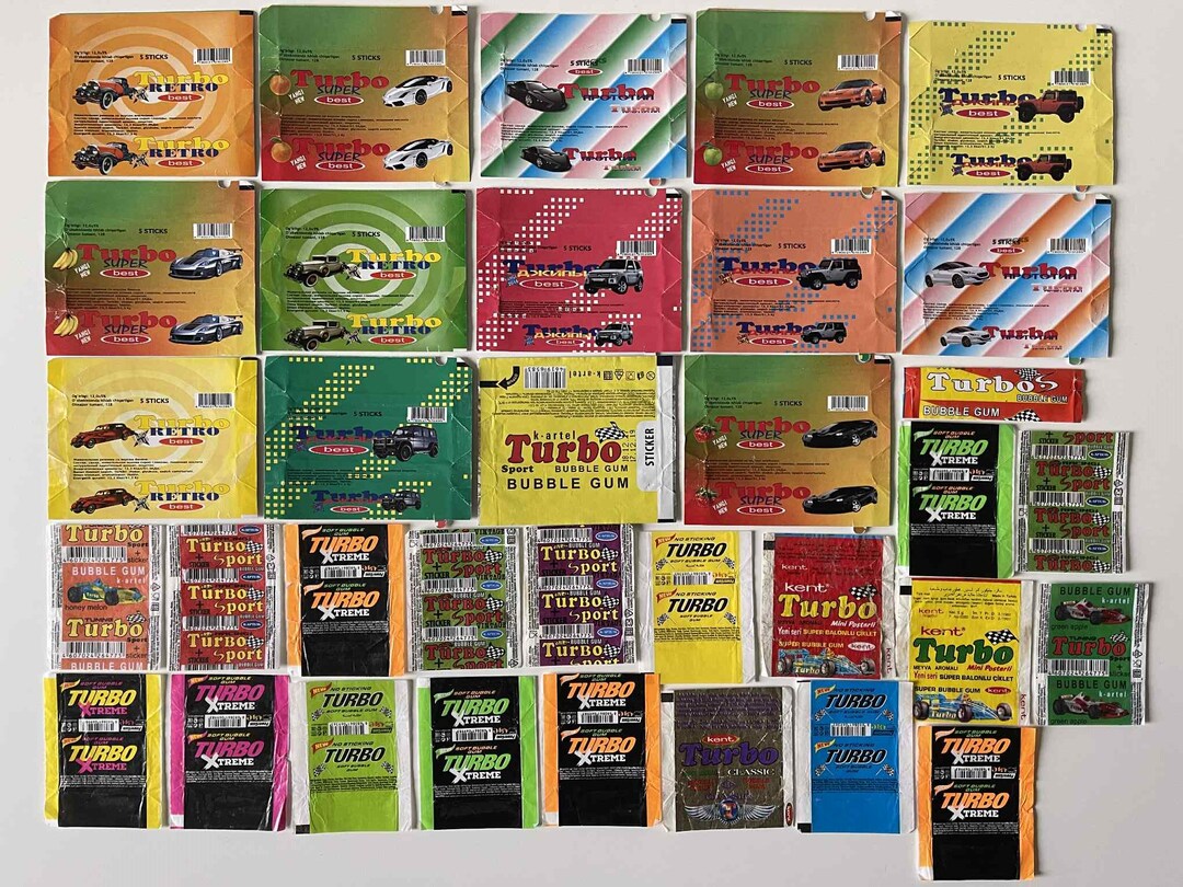 Vintage Turbo Gum, Bubble Gum, Chewing Gum Wrappers, Inserts, Tops ...