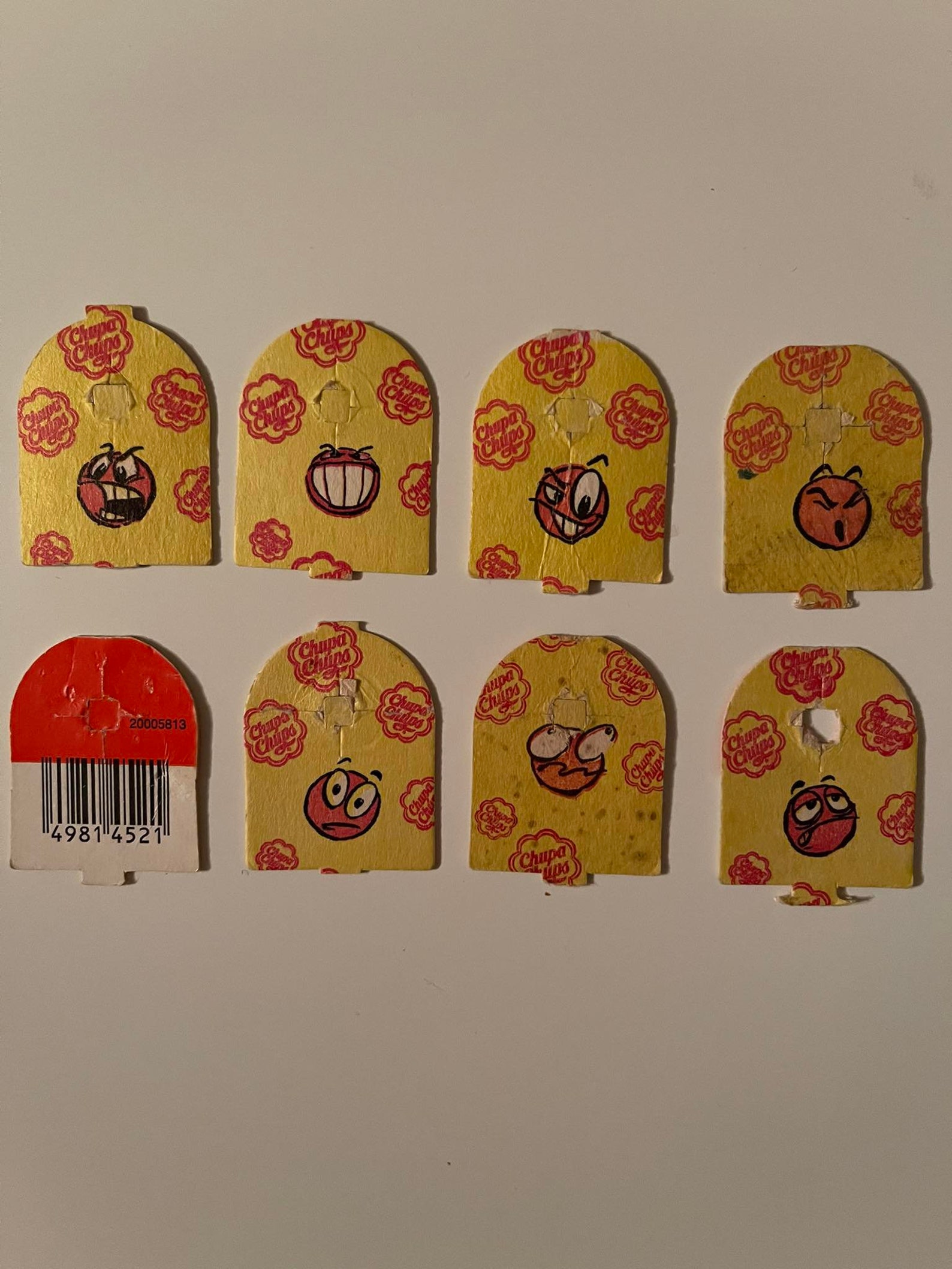 Vintage Chupa Chups Wrappers 1900s Emoji Collectible Papers, Cartoons ...