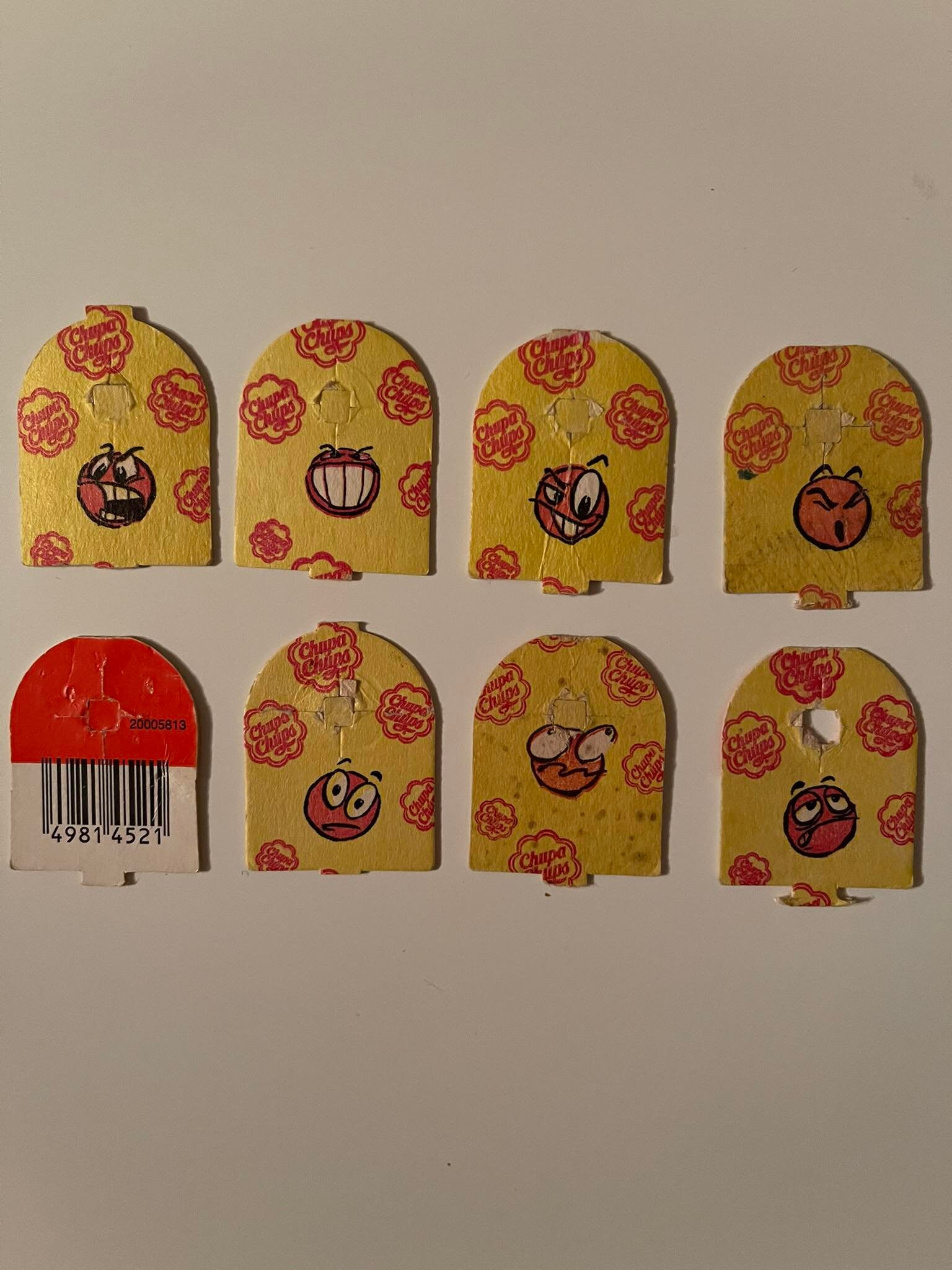 Vintage Chupa Chups Wrappers 1900s Emoji Collectible Papers, Cartoons ...