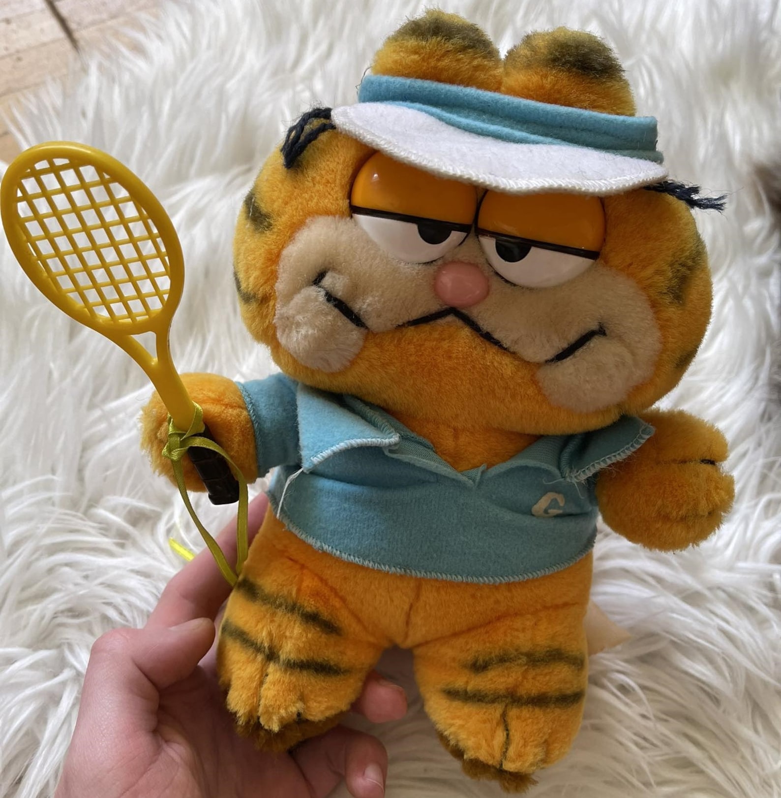 Garfield Tennis Racket Plush Vintage 1978-1981 Stuffed Animal Plush Toy ...