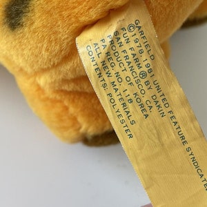 Garfield Tennis Racket Plush Vintage 1978-1981 Stuffed Animal Plush Toy ...