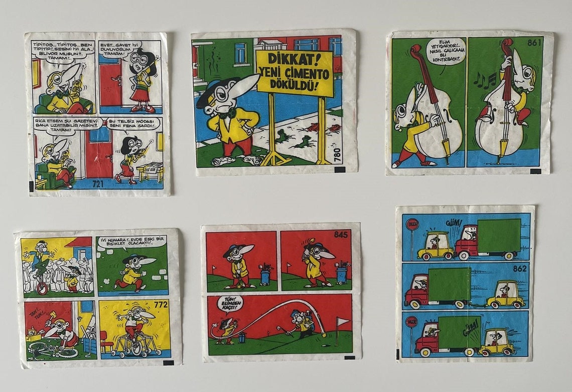 TIPI TIP Kent Chewing Gum, Bubble Gum Wrappers Inserts Rare Vintage Lot ...