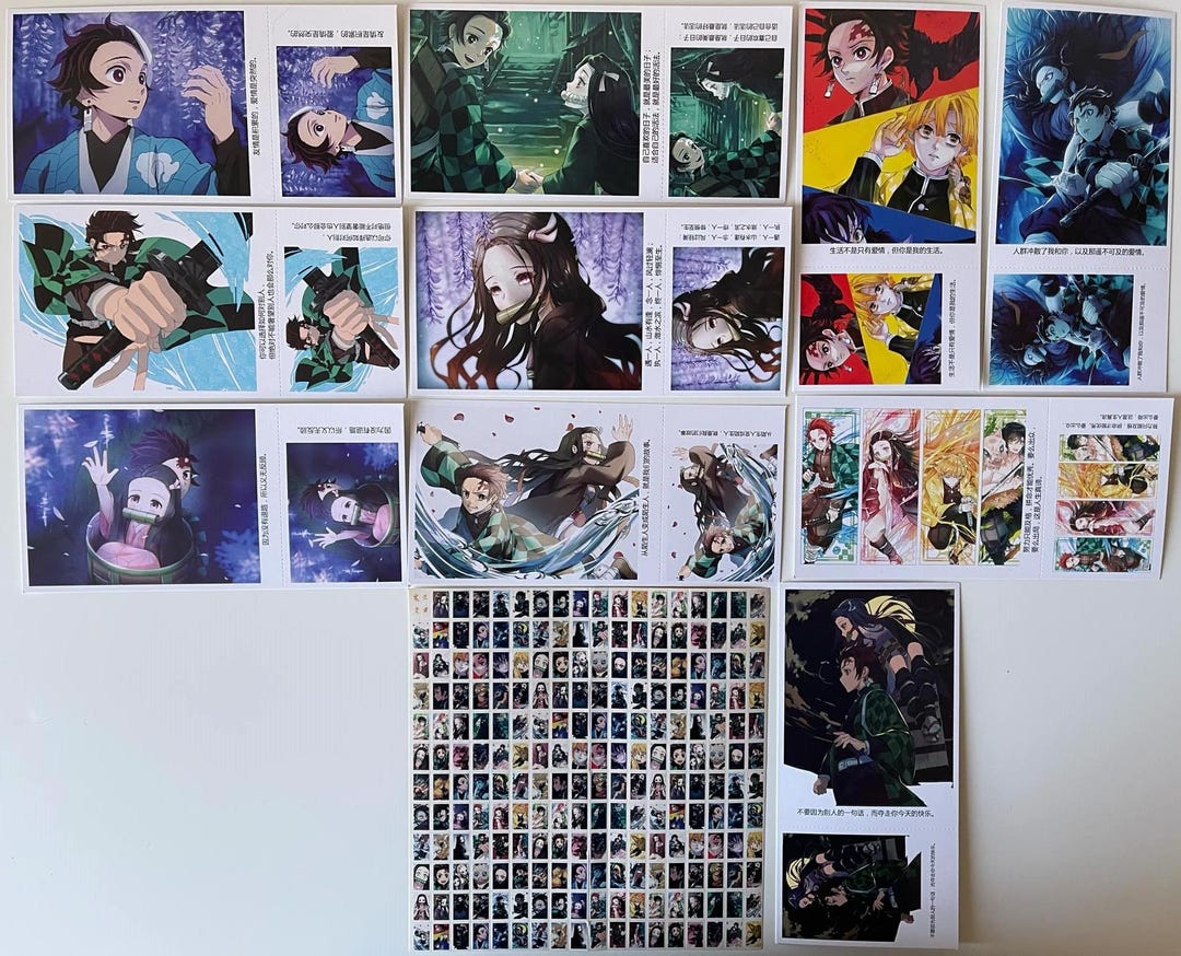 Demon Slayer Kimetsu No Yaiba Lot of 10 Postcards and 216 Stickers NEW ...