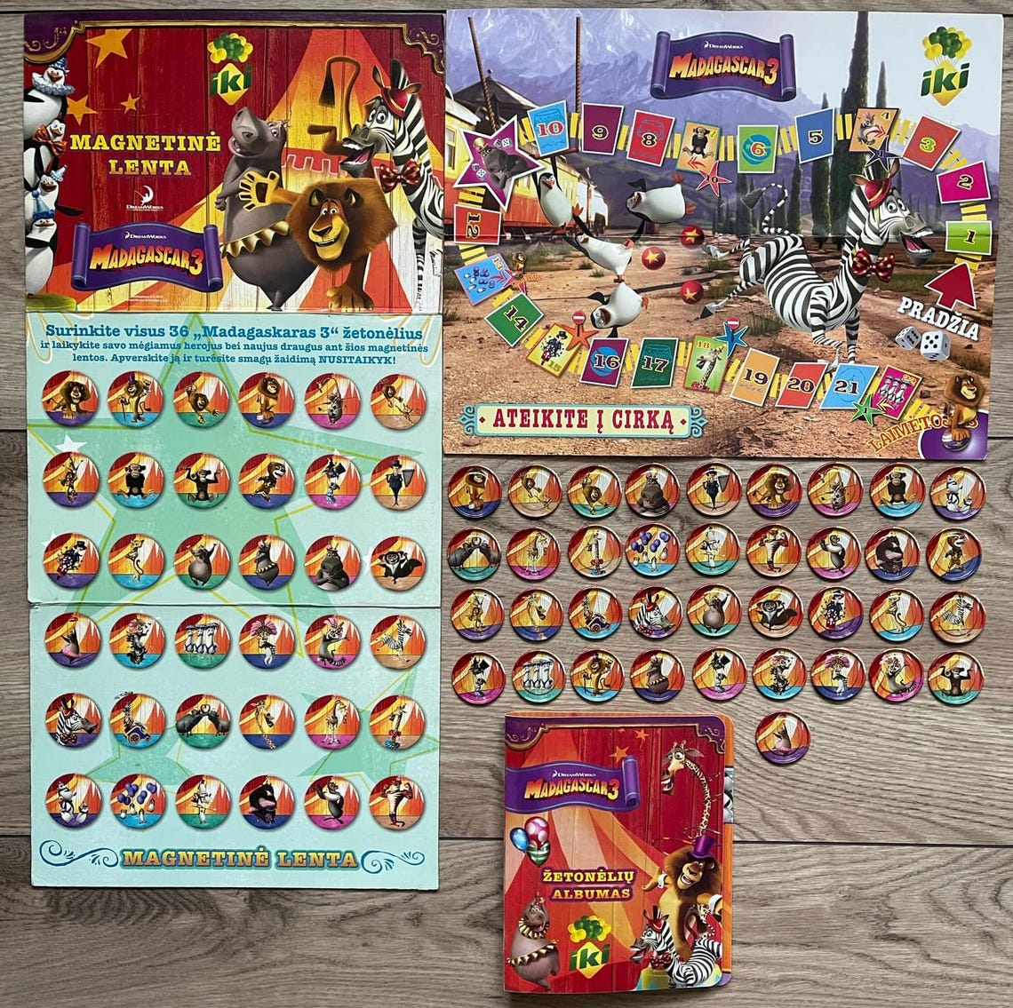 Madagascar 3 Metal Tazo, Tazos, Pogs, Caps Full Complete Set Collection ...