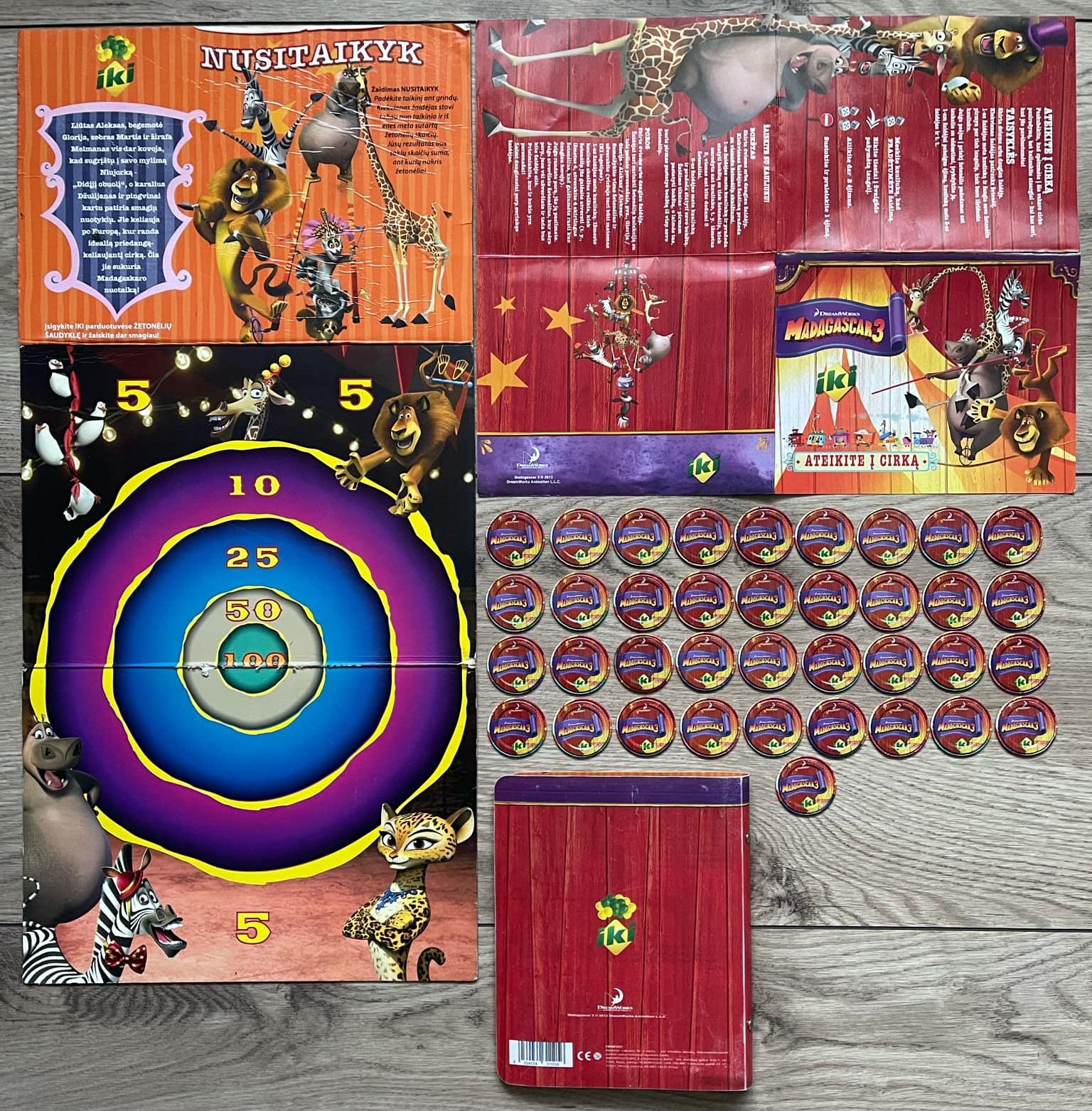 Madagascar 3 Metal Tazo, Tazos, Pogs, Caps Full Complete Set Collection ...