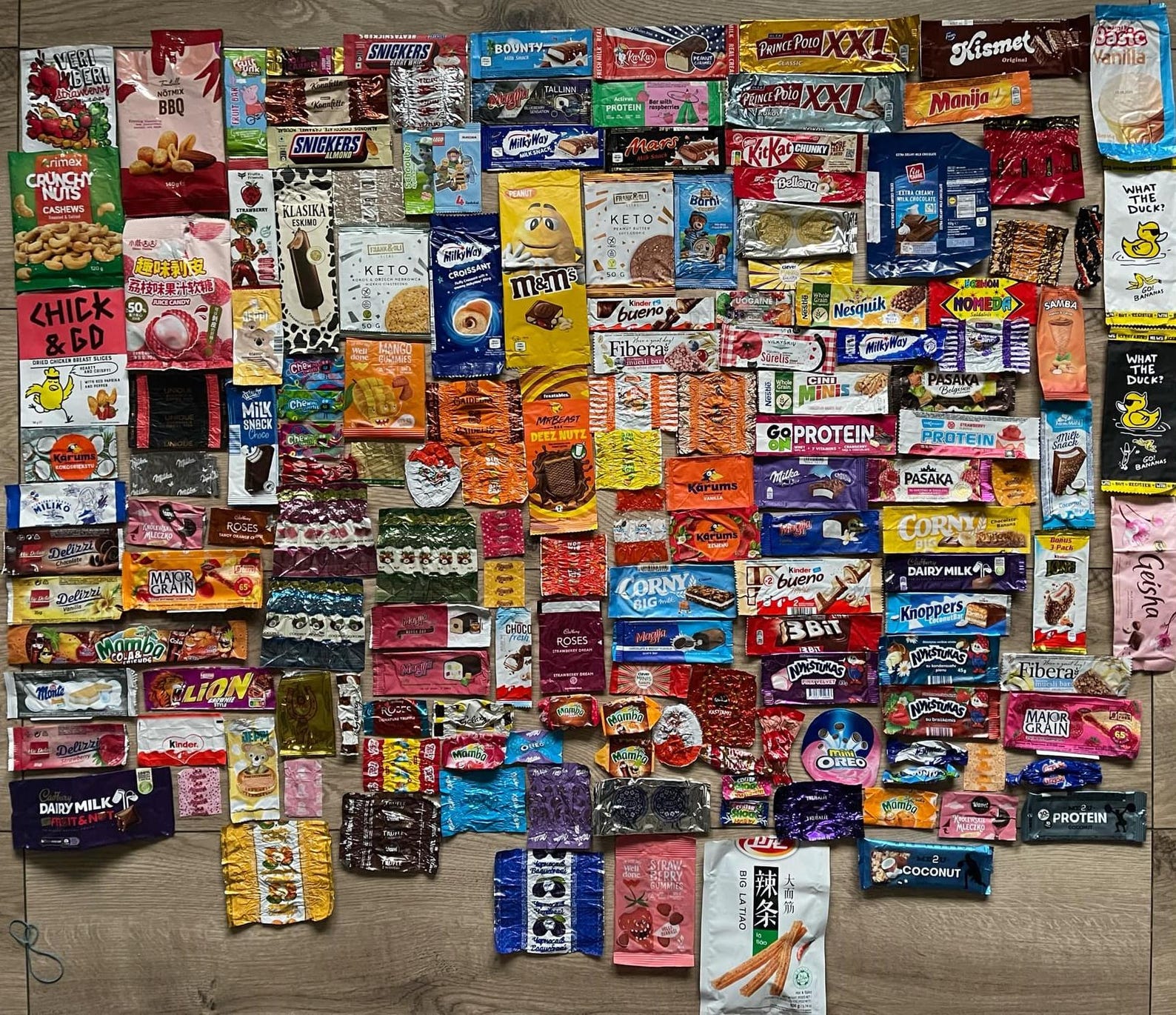 Candy, Gum, Chocolate, Snack Wrappers Huge Lot of 154 Total Pcs ...