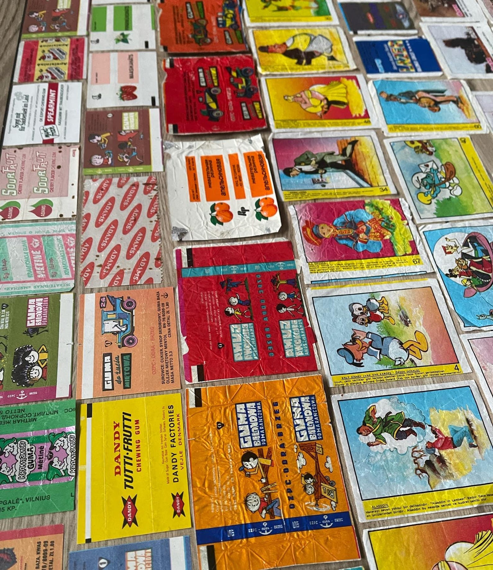 Vintage Old Chewing Gum, Bubble Gum Wrappers, Inserts Huge Lot of 176 ...