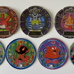 Rare Vintage Unseen Pokemon and Digimon Caps Slammers Pogs Tazos Tasos ...
