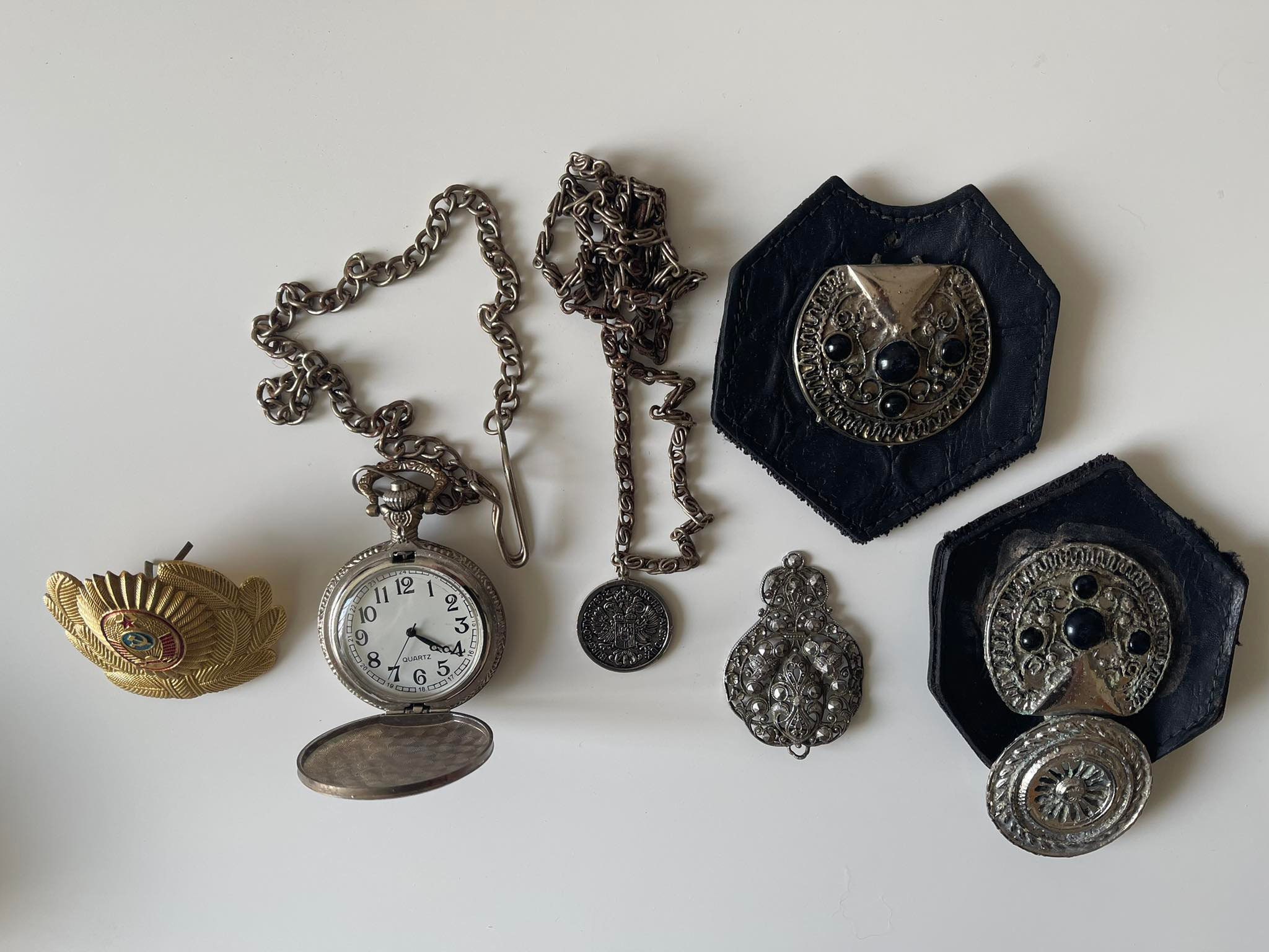 Rare Antique Vintage Items Lot of 6 Pocket Watch, Pendant, Medal, Badge ...