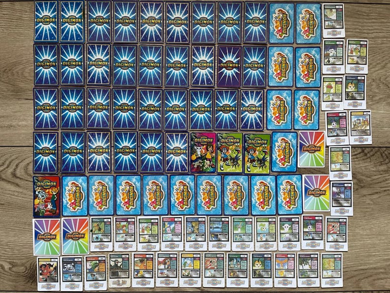 Vintage Rare Digimon Cards 1999s, Original Europe Huge LOT of 90 Cards ...