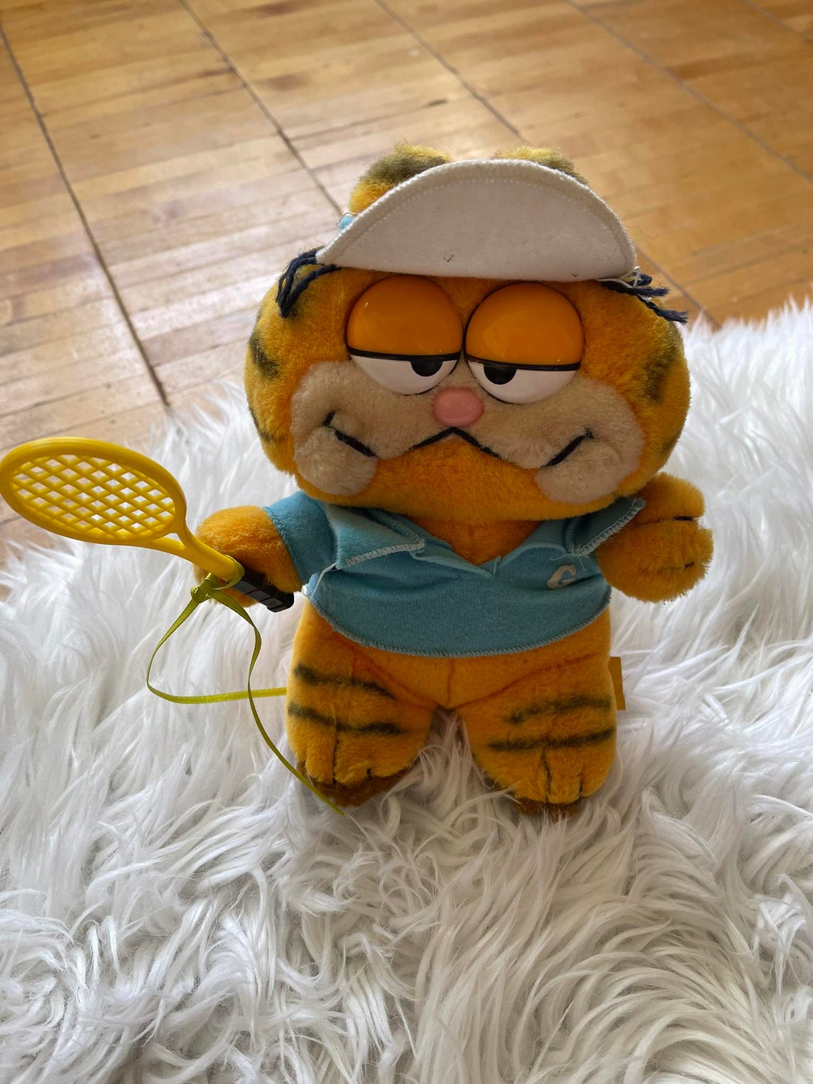 Garfield Tennis Racket Plush Vintage 1978-1981 Stuffed Animal Plush Toy ...