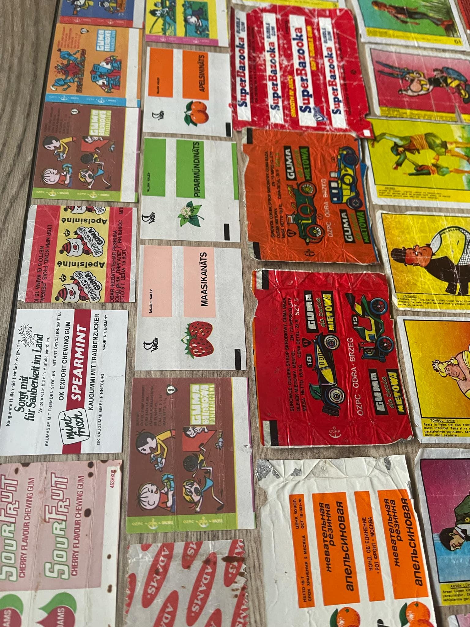 Vintage Old Chewing Gum, Bubble Gum Wrappers, Inserts Huge Lot of 176 ...