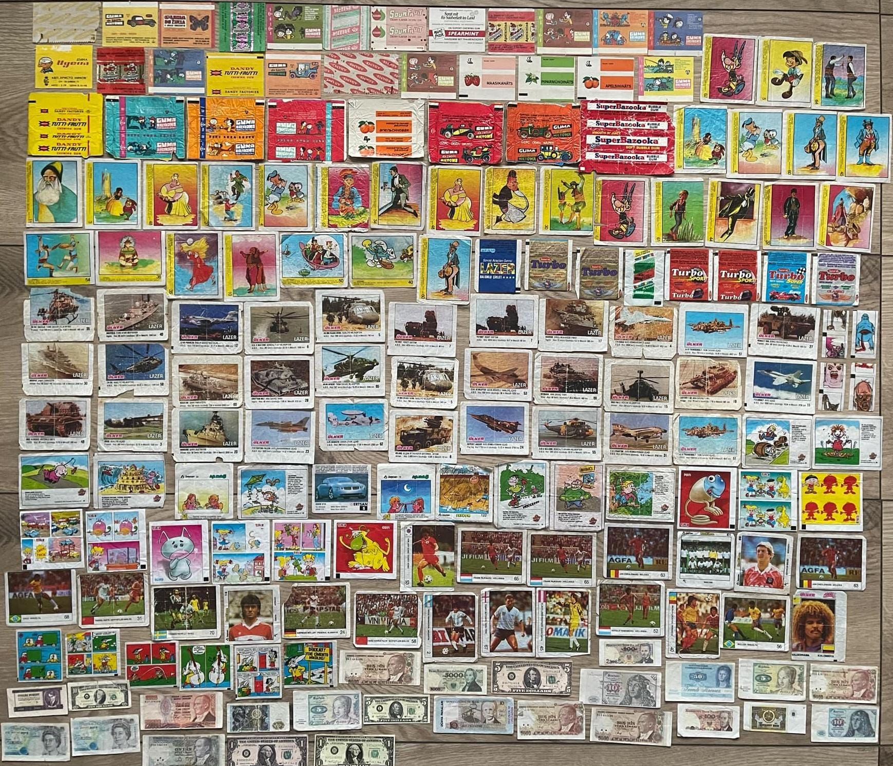 Vintage Old Chewing Gum, Bubble Gum Wrappers, Inserts Huge Lot of 176 ...
