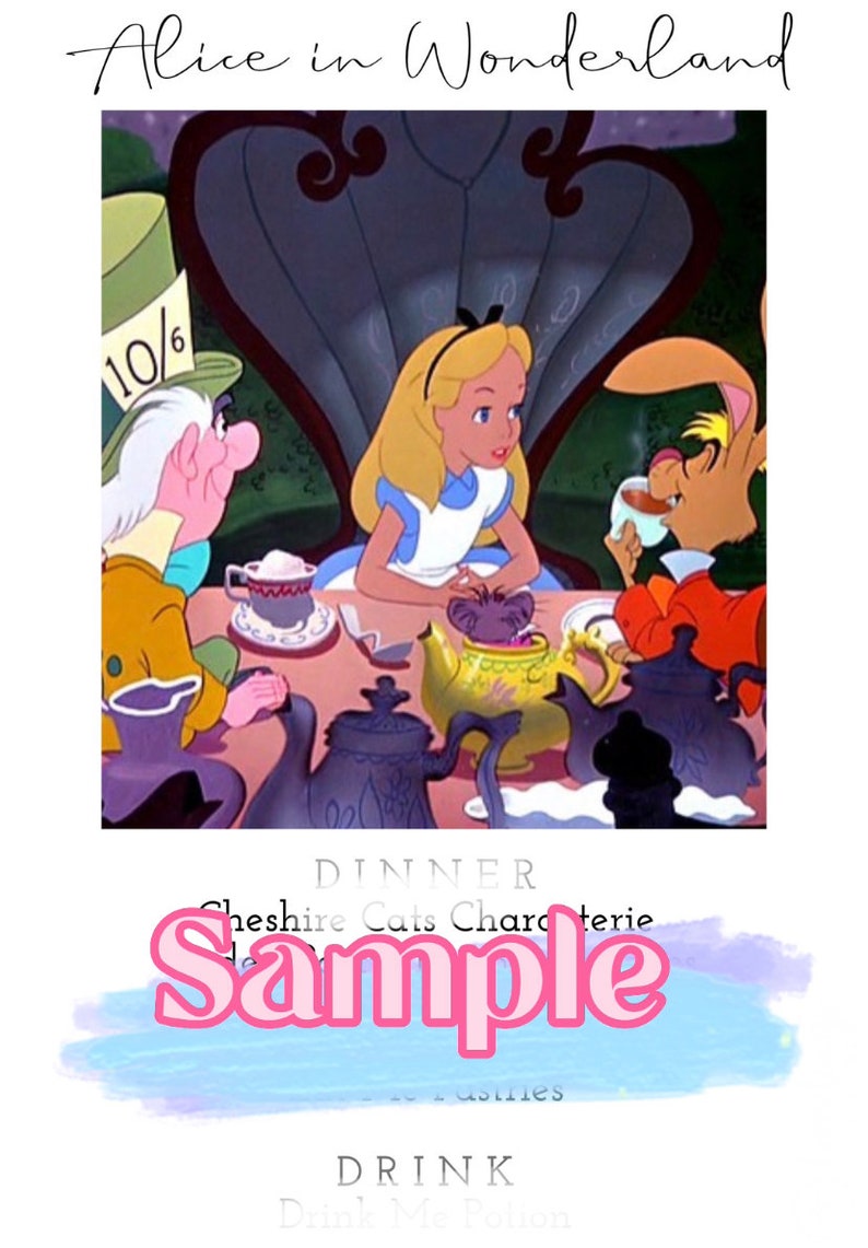 Alice in Wonderland Dinner & a Movie - Etsy