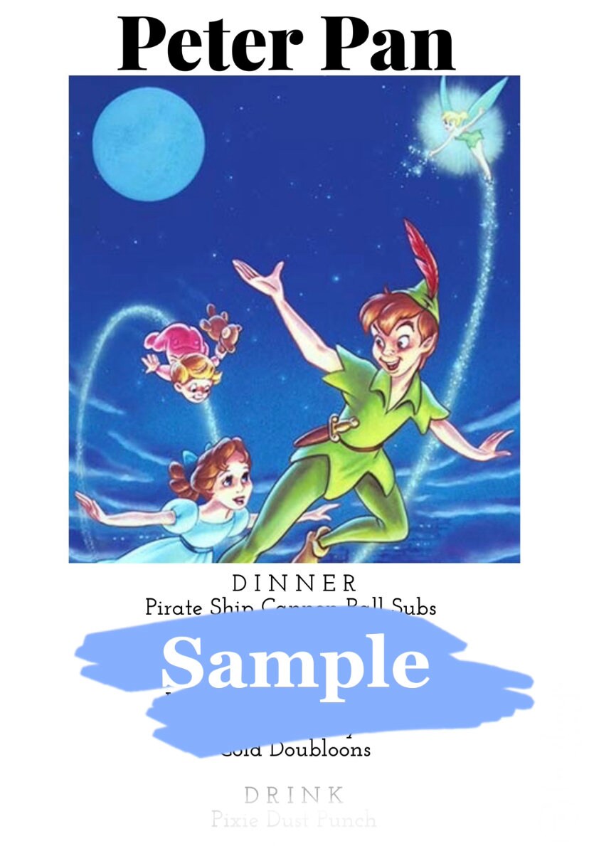 Peter Pan Dinner and a Movie - Etsy