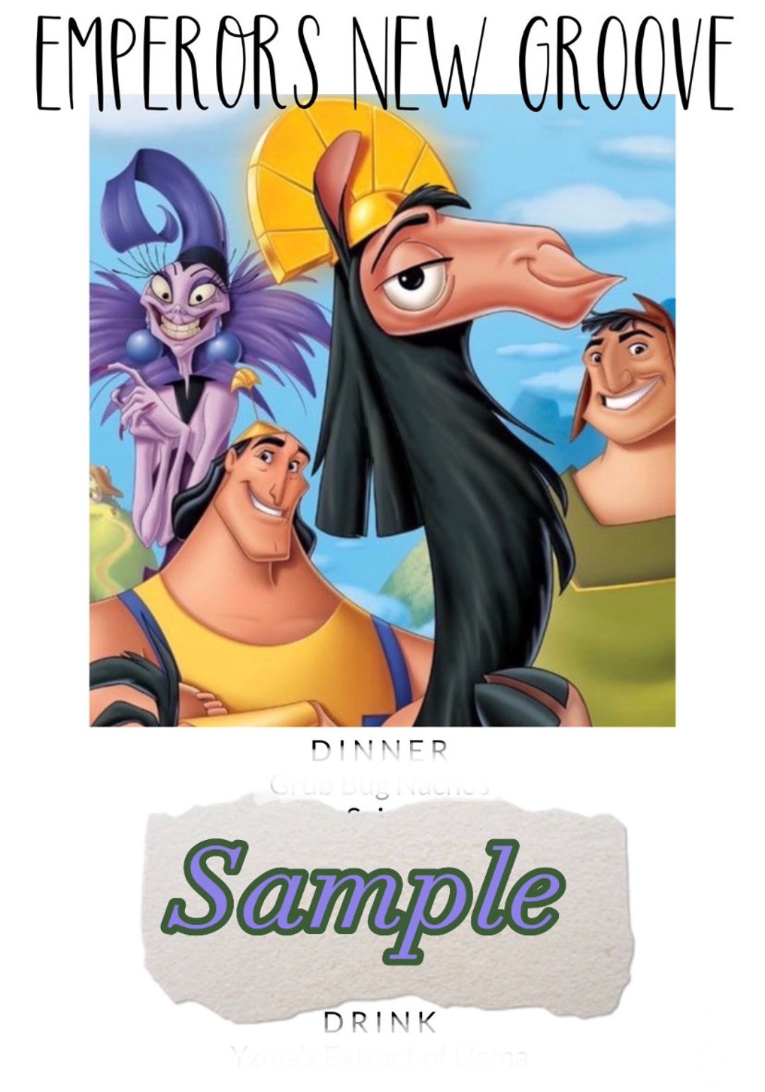Emperors New Groove Dinner & a Movie - Etsy