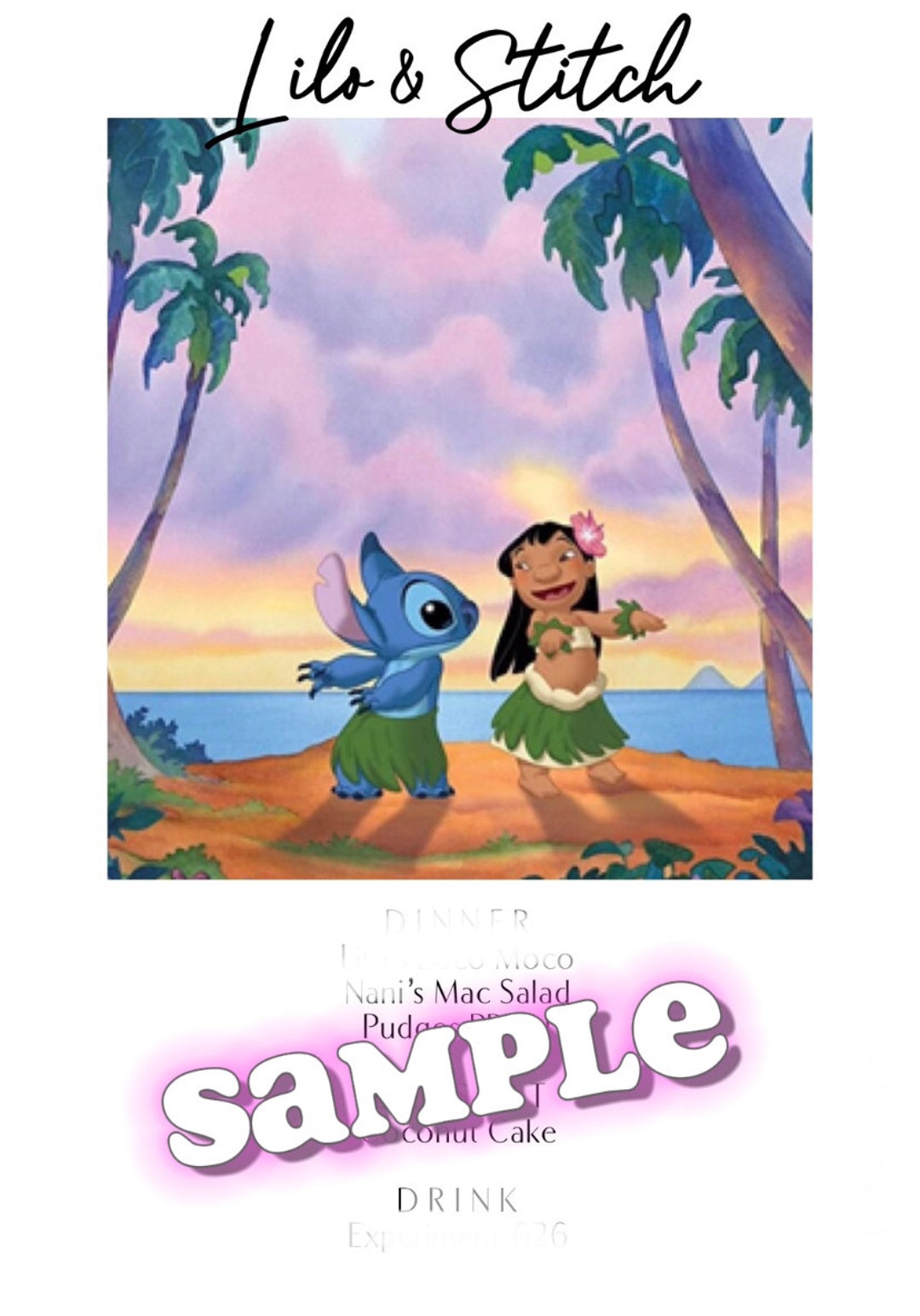 Lilo & Stitch Dinner and a Movie - Etsy